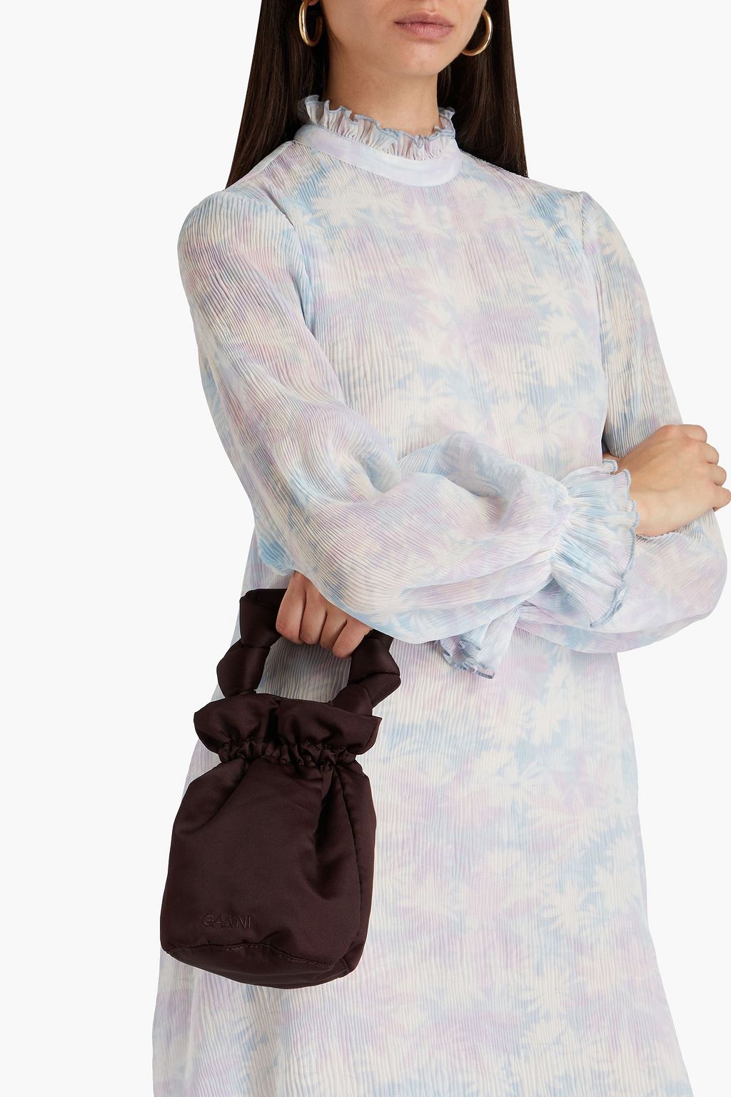 GANNI Knotted satin bucket bag | THE OUTNET