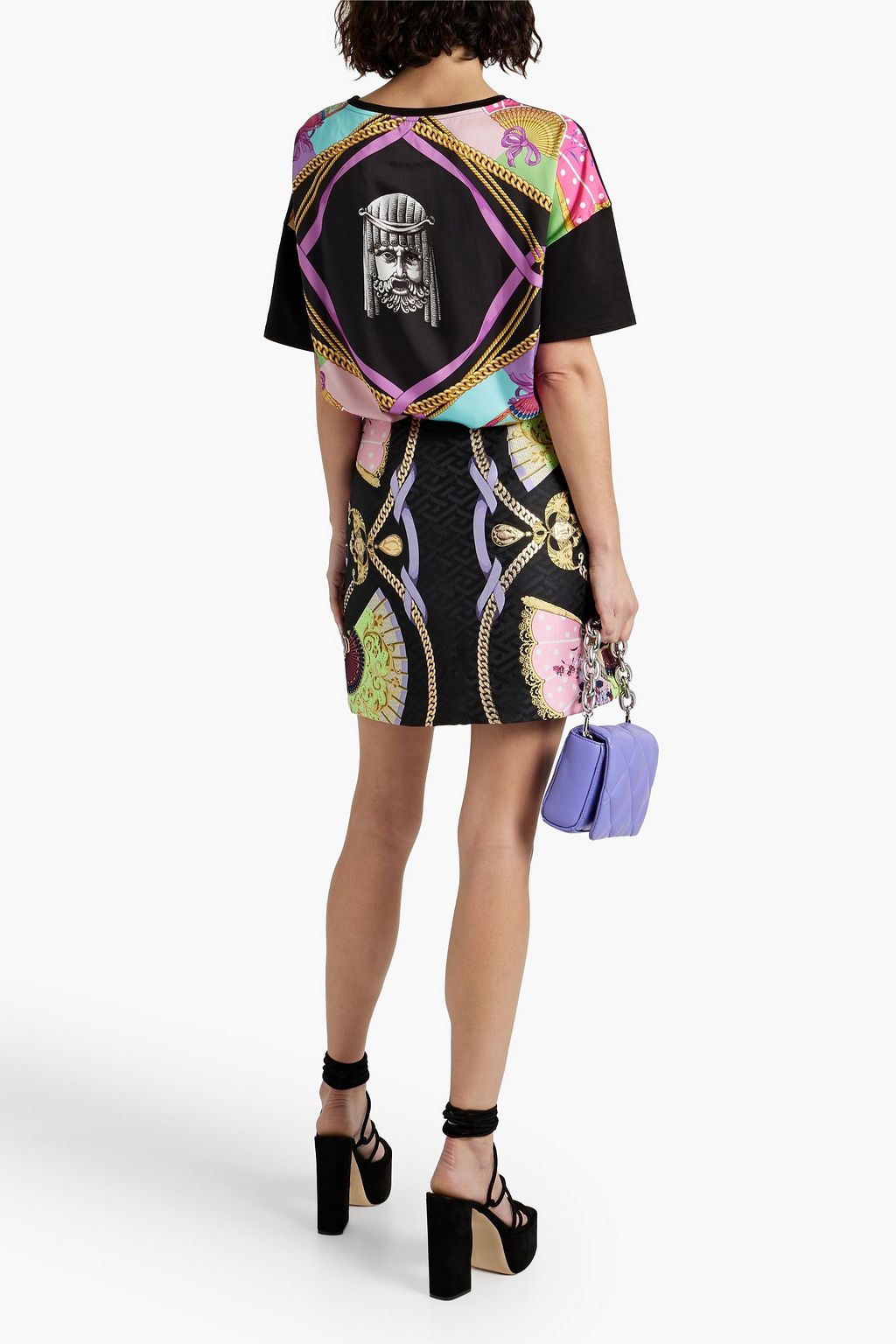 Versace Metallic Jacquard Mini Skirt The Outnet