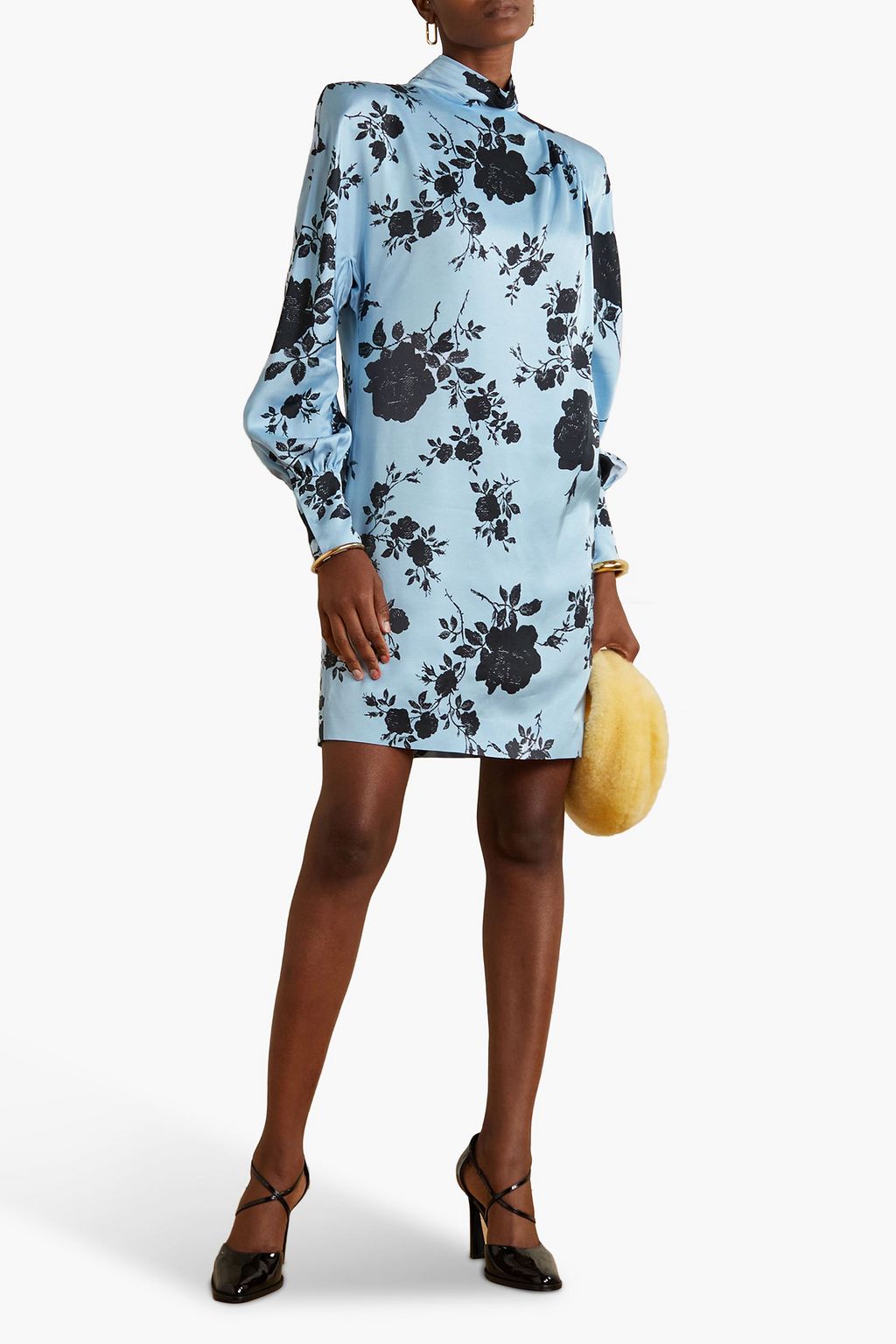 Philosophy Di Lorenzo Serafini Gathered Floral Print Duchesse Satin