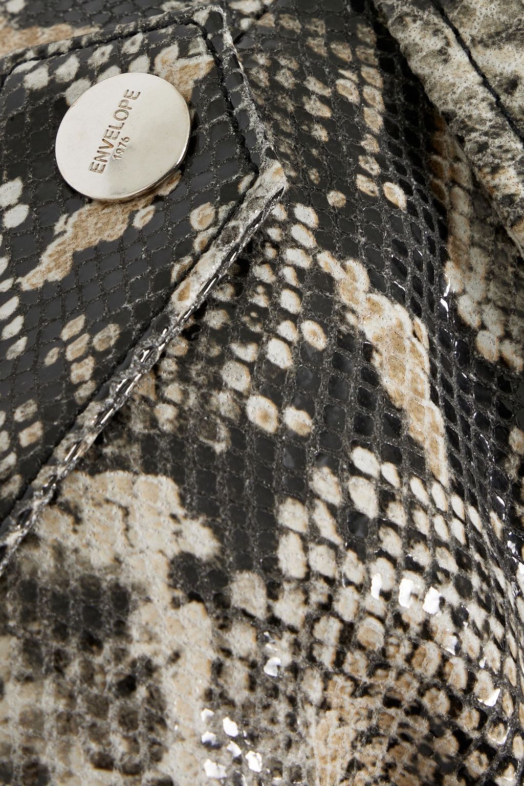 ENVELOPE1976 Snake-effect leather biker jacket | THE OUTNET