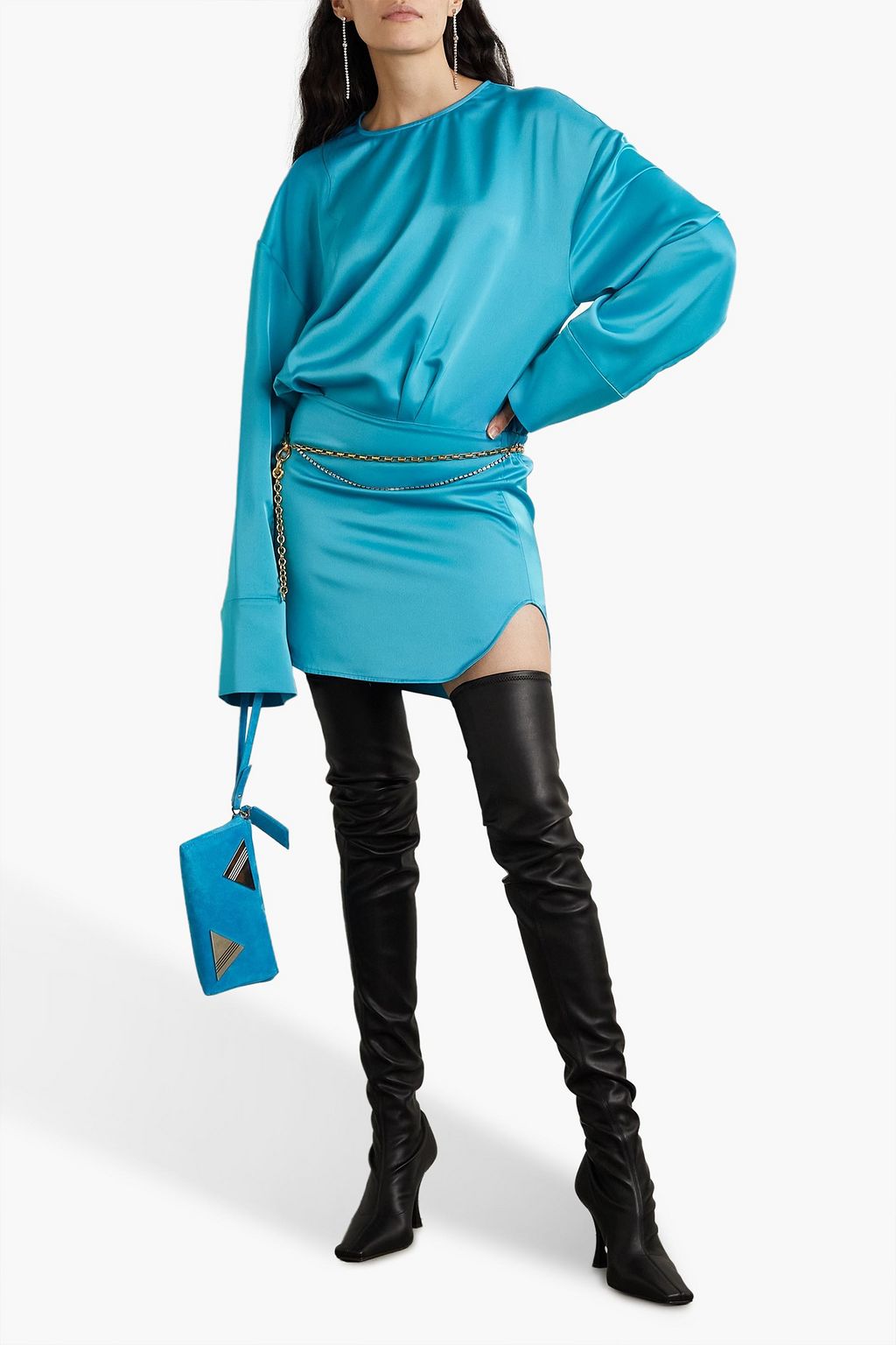 아비토 satin-crepe 미니 드레스 원피스 | THE ATTICO | 페칭 FETCHING