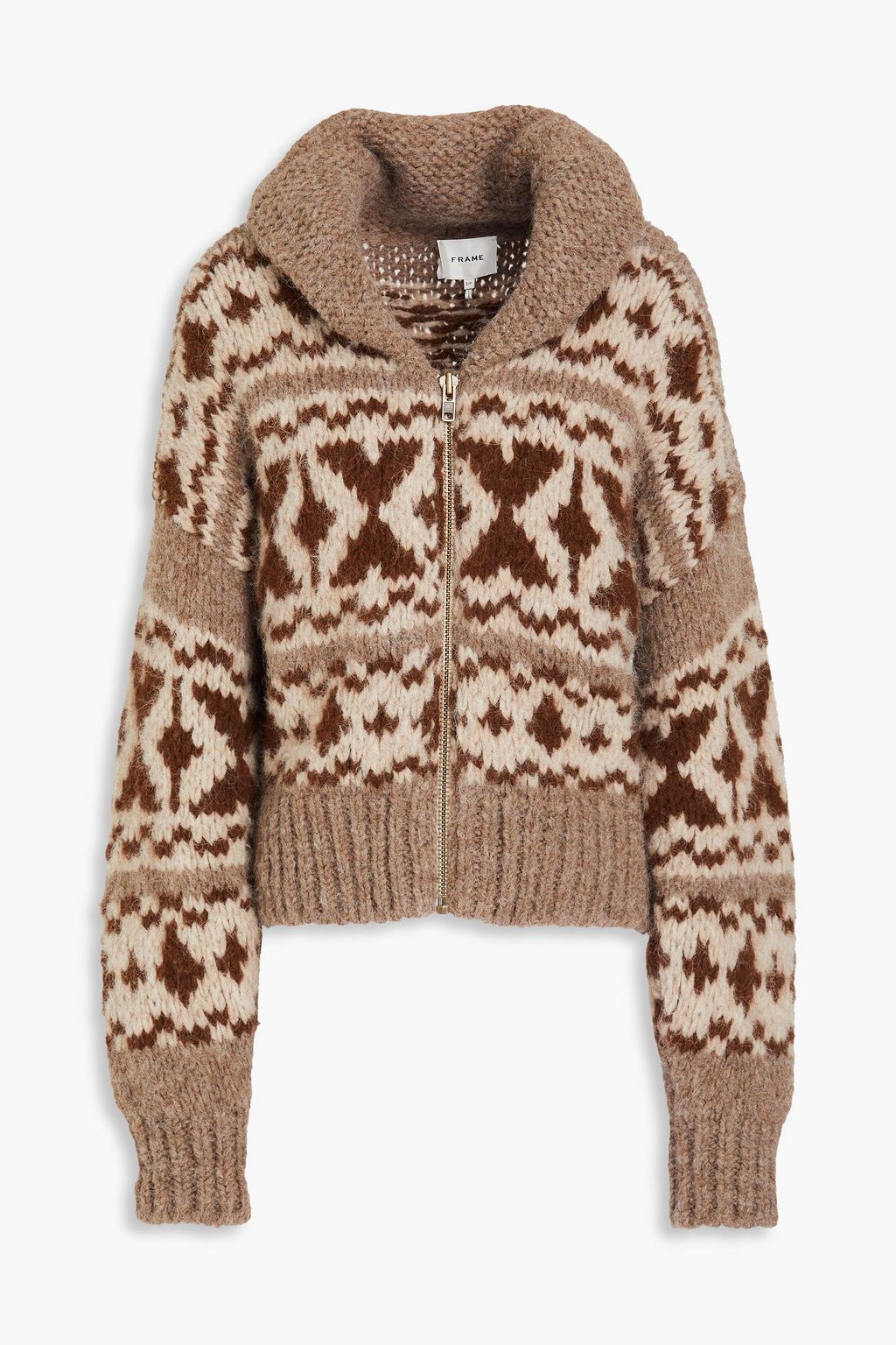 FRAME Fair Isle jacquard-knit alpaca-blend cardigan | THE OUTNET