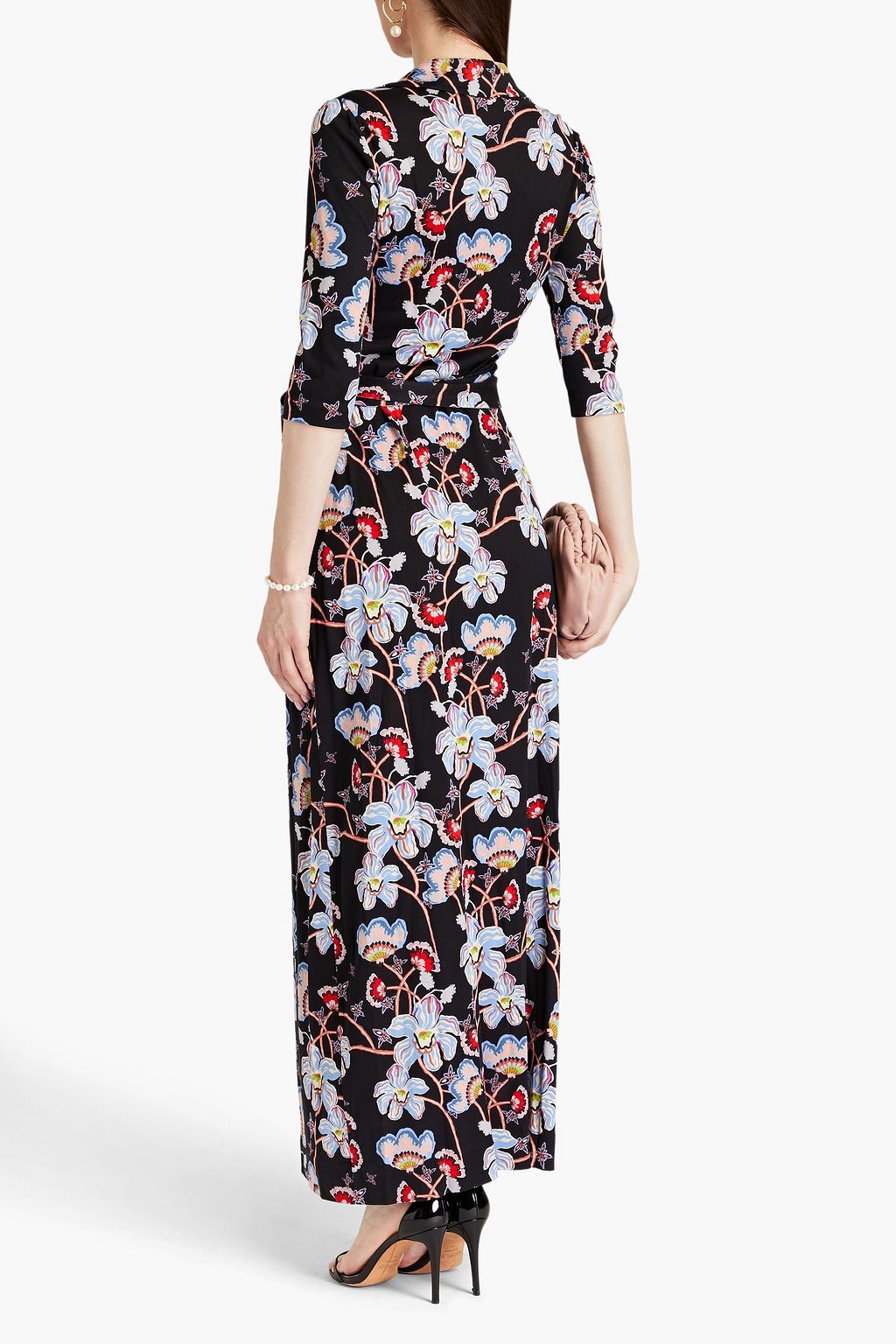 DIANE VON FURSTENBERG Abigail floral-print silk-jersey maxi wrap dress | THE OUTNET