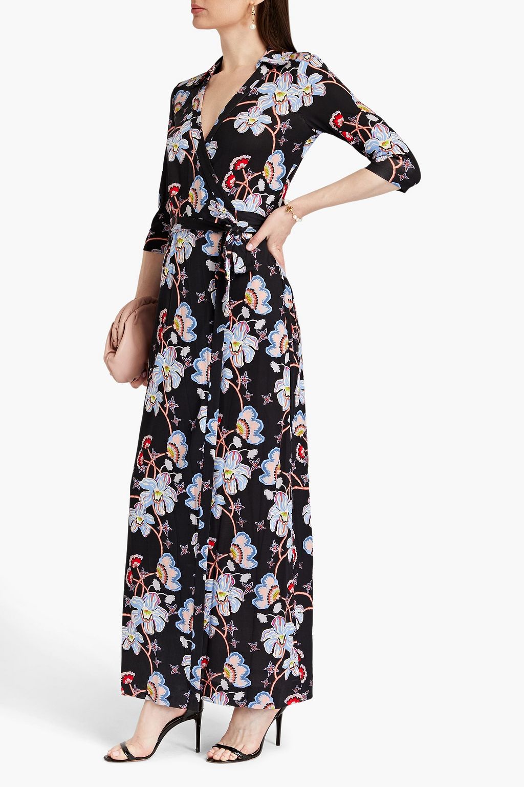 DIANE VON FURSTENBERG Abigail floral-print silk-jersey maxi wrap dress | THE OUTNET