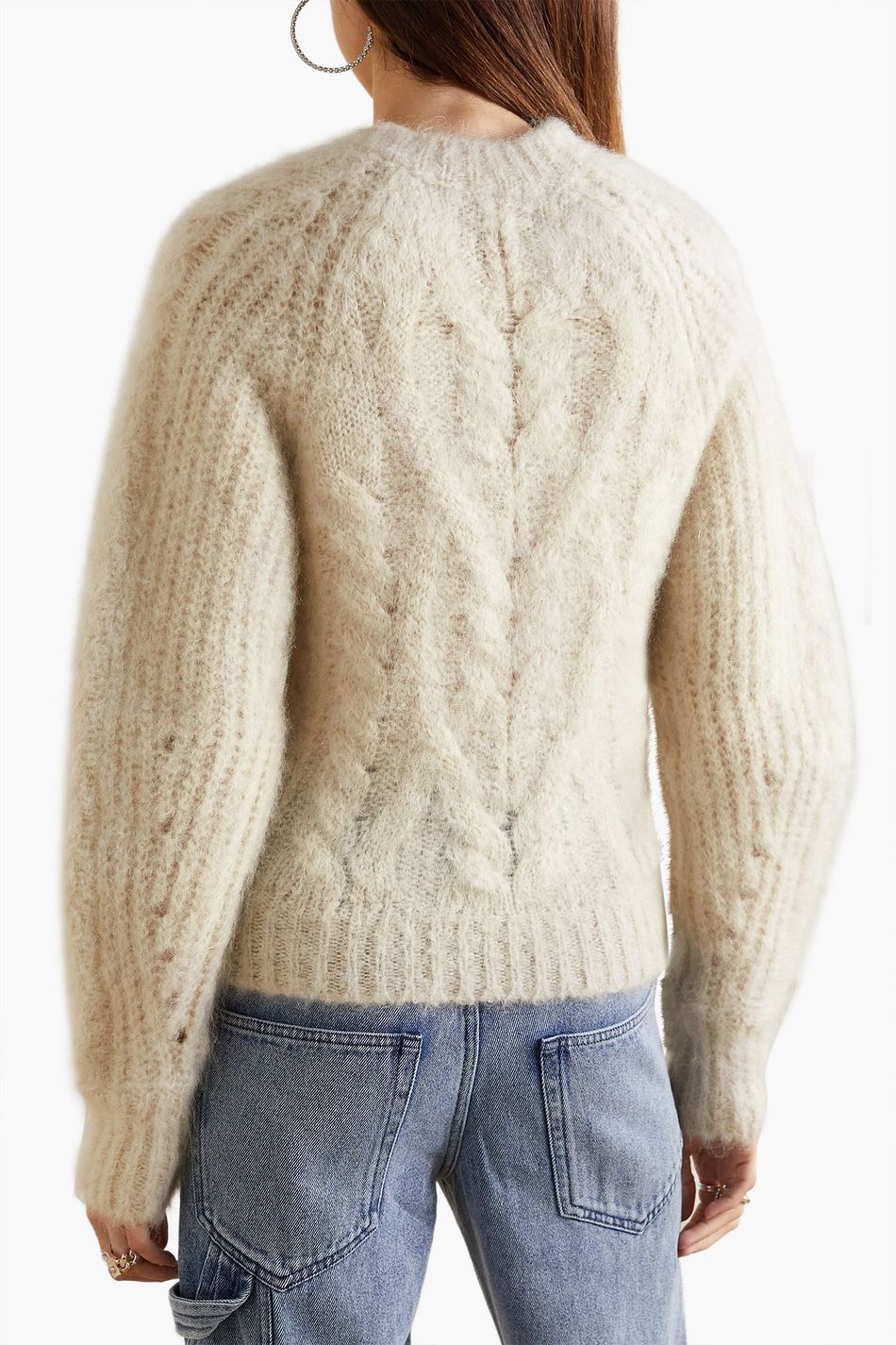 ISABEL MARANT Palima cutout cable-knit mohair-blend sweater | THE OUTNET