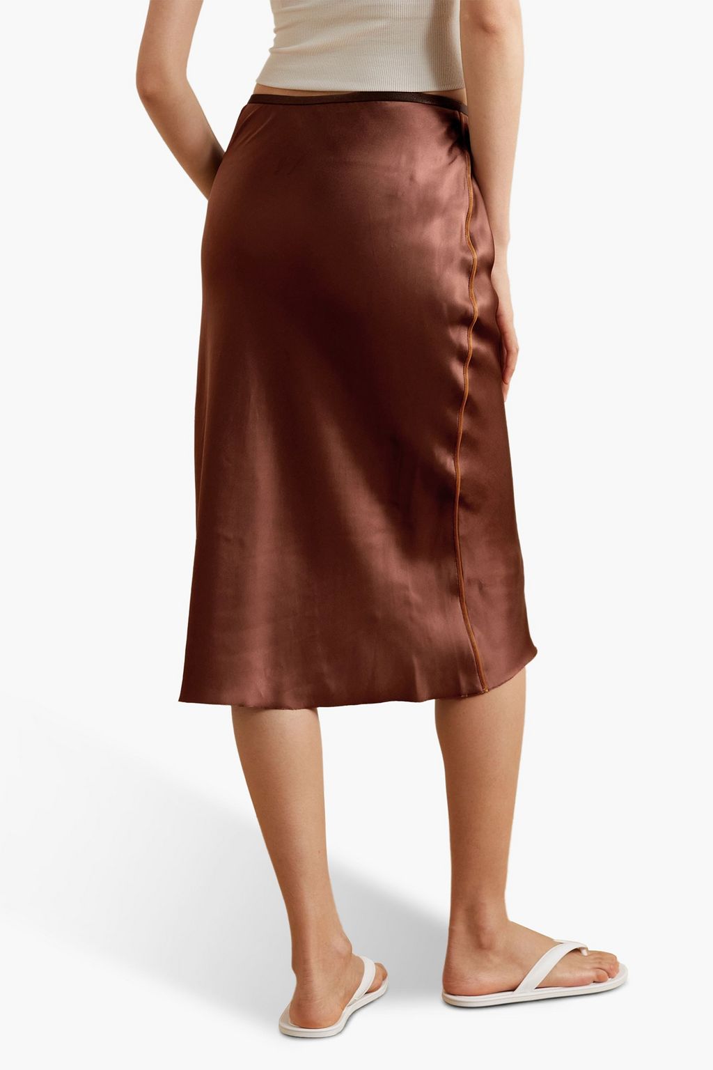HELMUT LANG Satin midi skirt | THE OUTNET