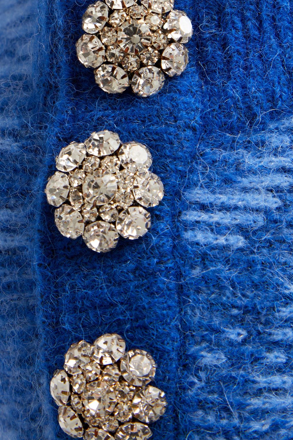 GANNI Button-embellished logo-jacquard sweater | THE OUTNET