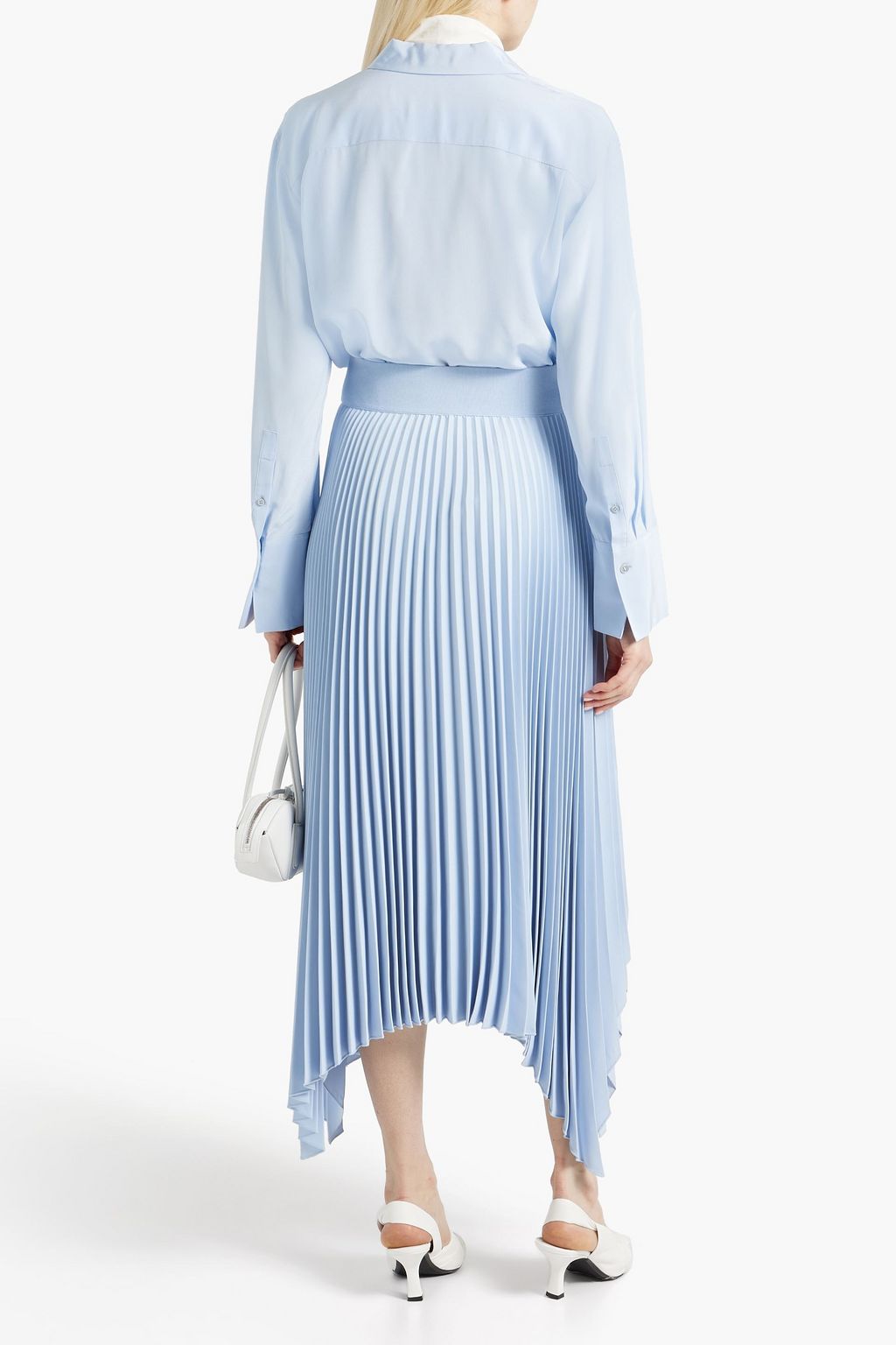 JOSEPH Ade asymmetric pleated crepe maxi skirt | THE OUTNET