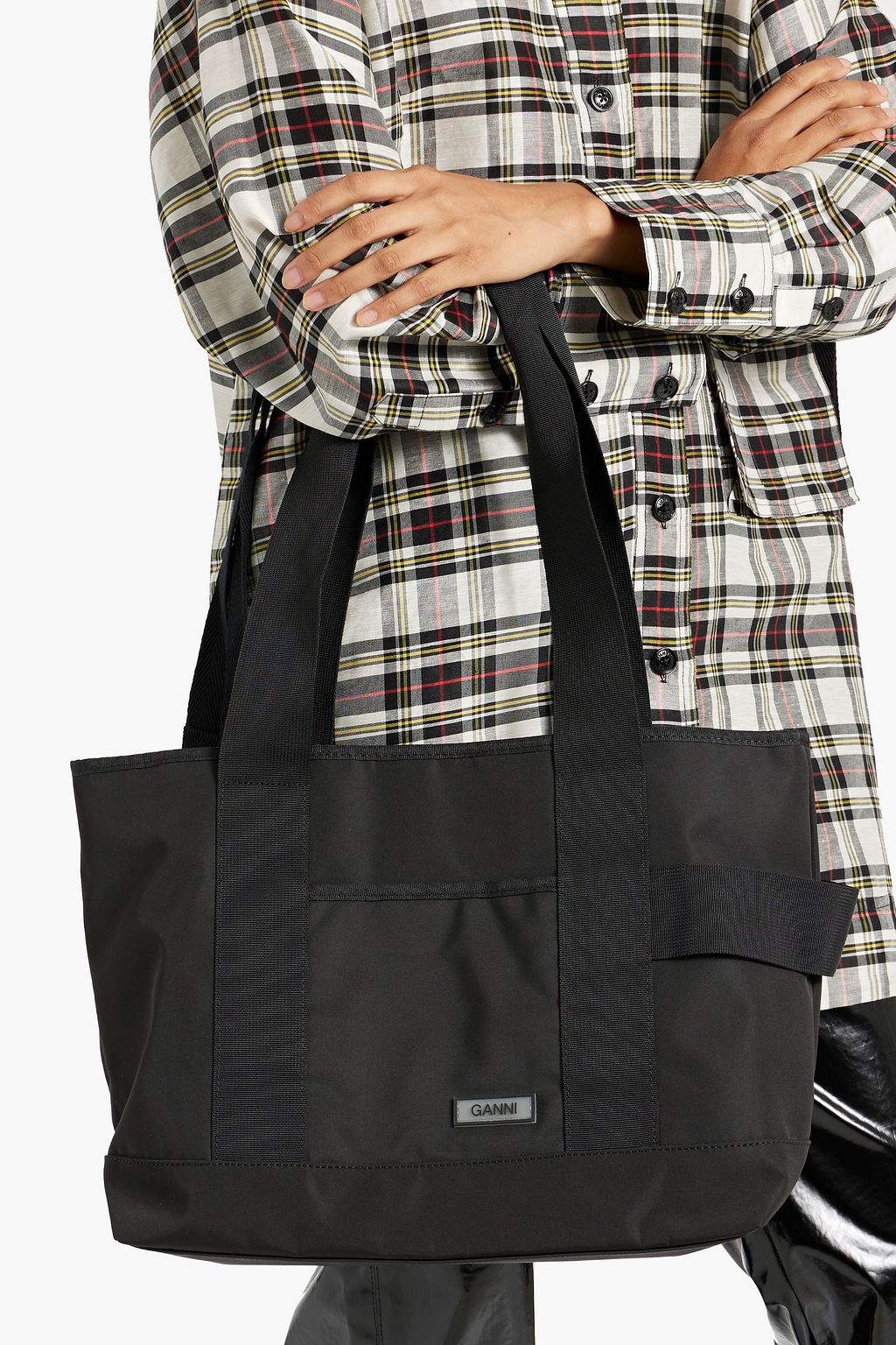 GANNI Appliquéd shell tote | THE OUTNET