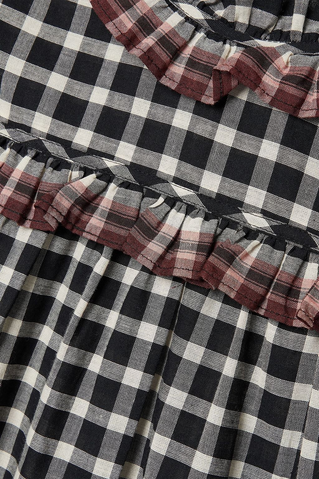 ULLA JOHNSON Elm ruffled checked cotton-poplin mini dress | THE OUTNET