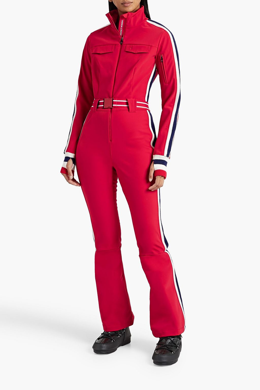 PERFECT MOMENT Crystal striped ski suit | THE OUTNET