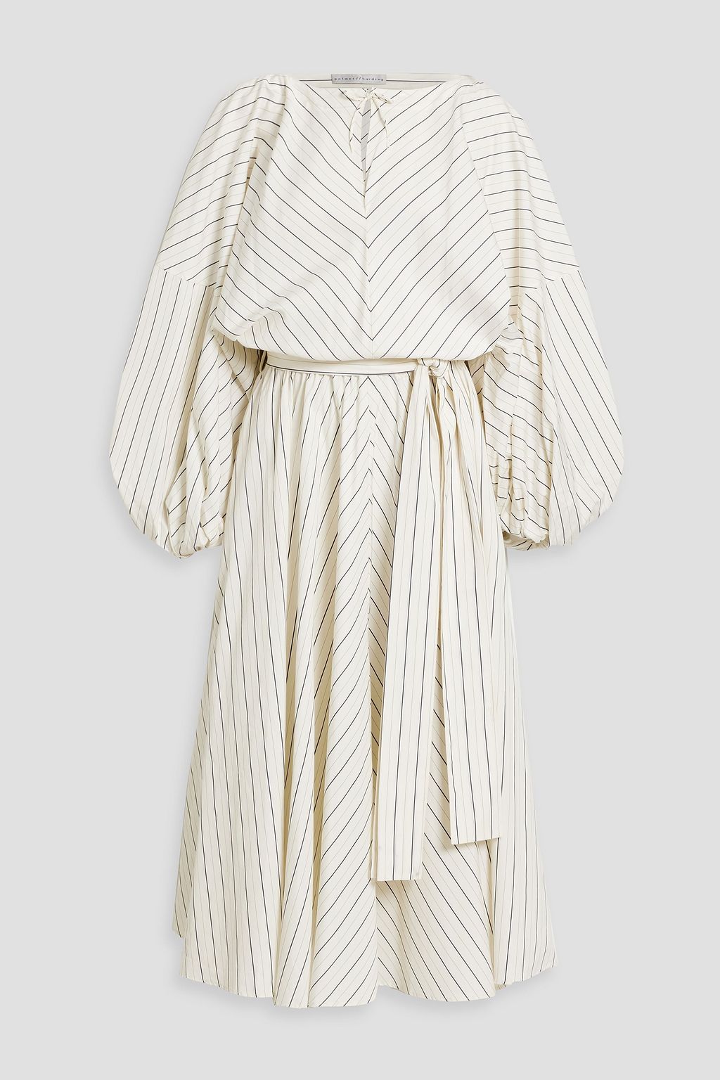 PALMER//HARDING Renew belted striped cotton-poplin midi dress | THE OUTNET