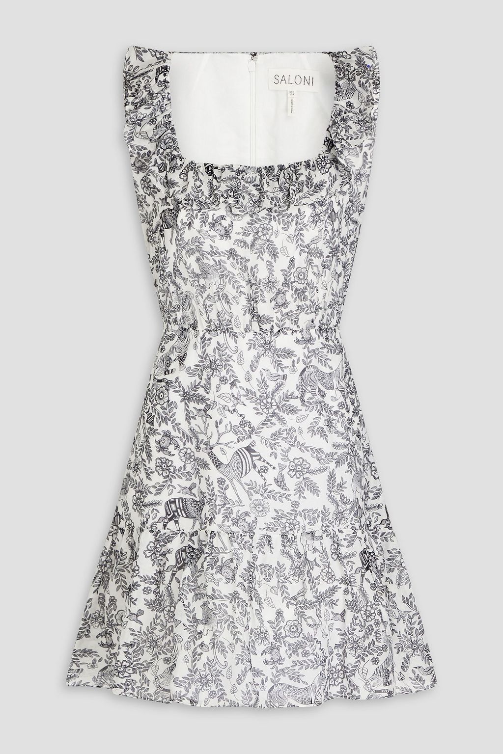 SALONI Misha floral-print cotton and silk-blend mini dress | THE OUTNET