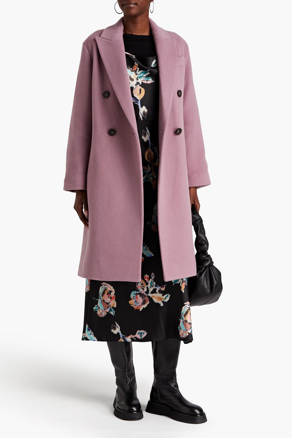 VINCE. Doppelreihiger Mantel aus Filz aus einer Wollmischung | THE OUTNET