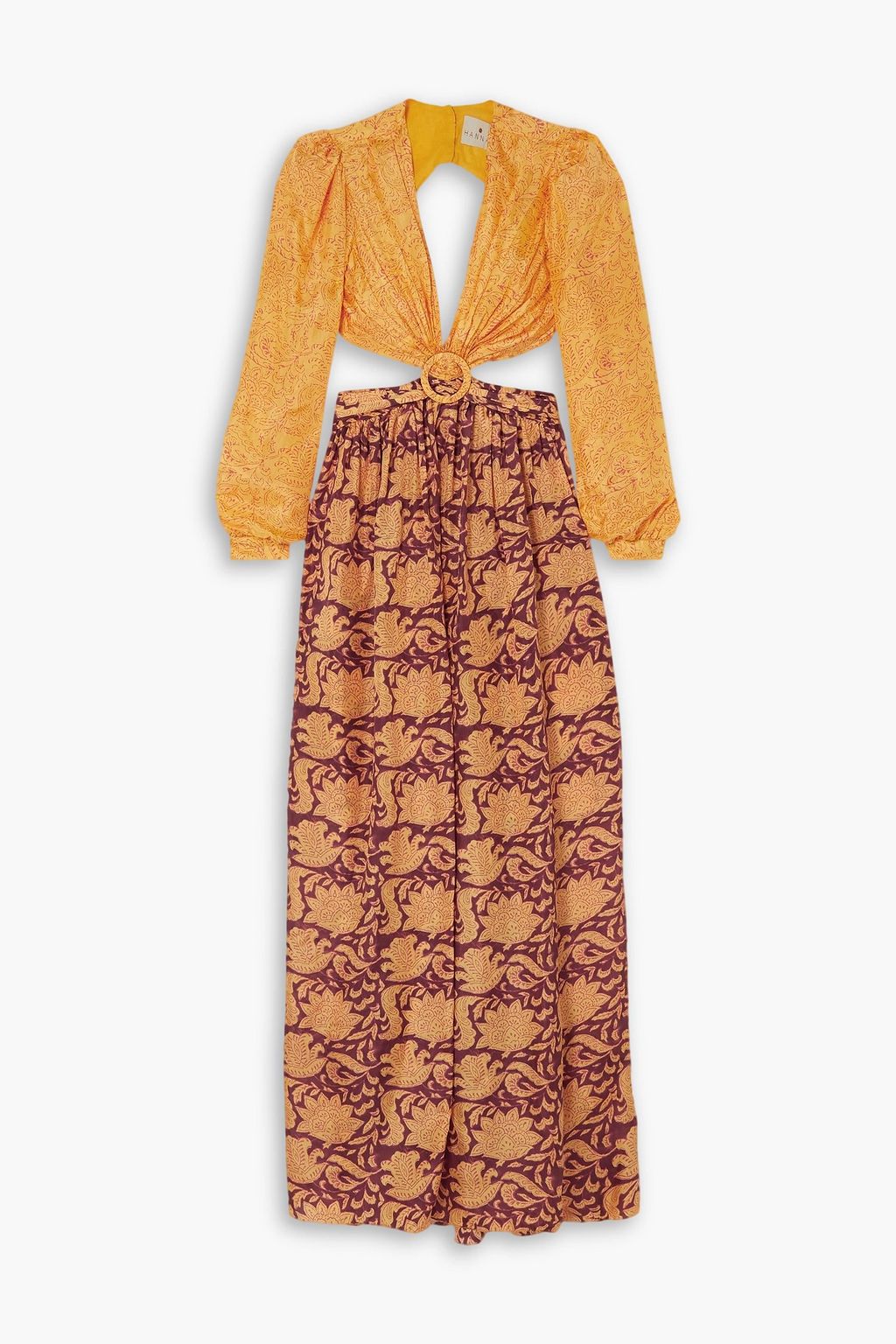 HANNAH Rio cutout floral-print silk-habotai maxi dress | THE OUTNET