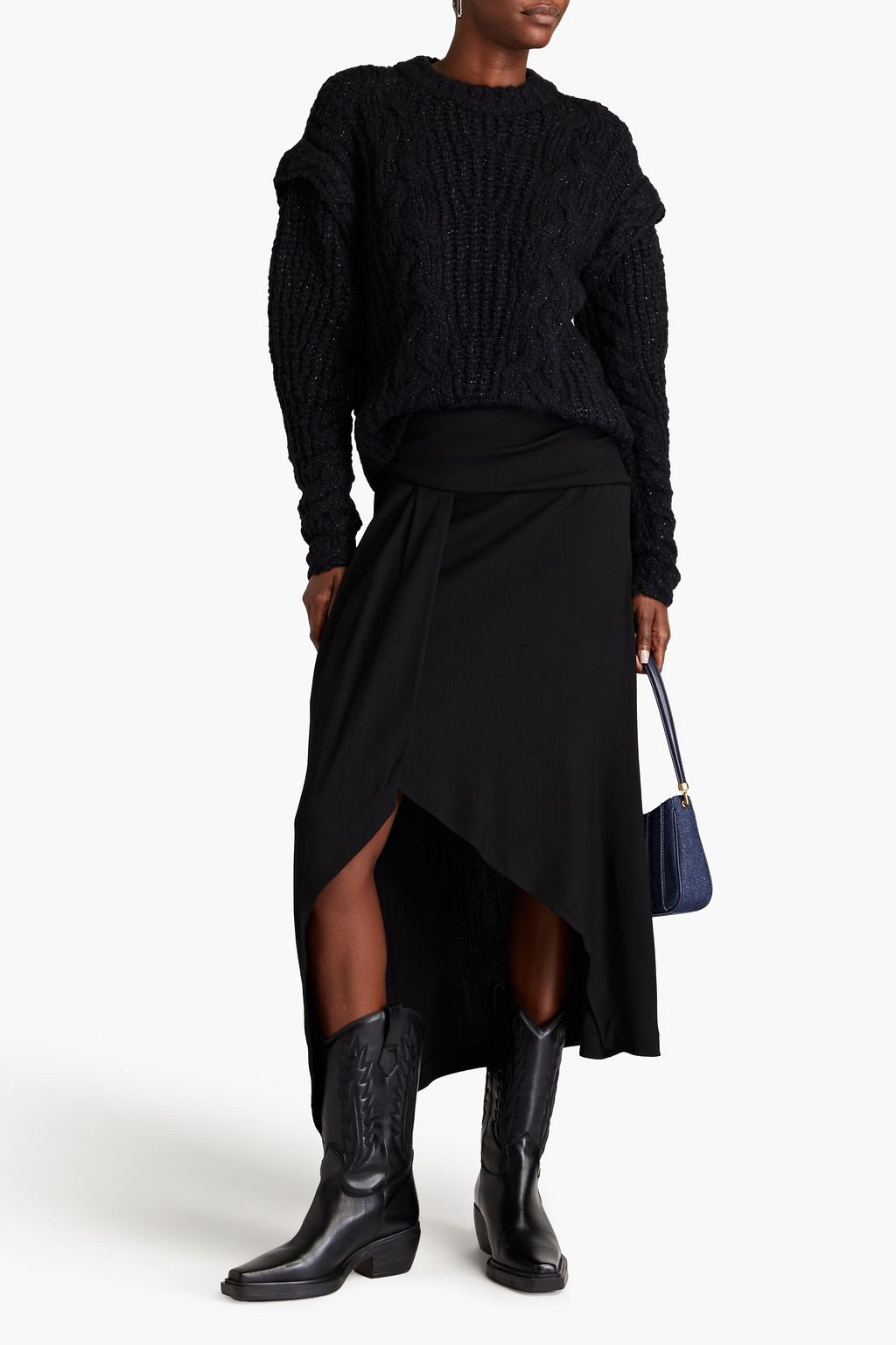 IRO Ely metallic cable-knit sweater | THE OUTNET