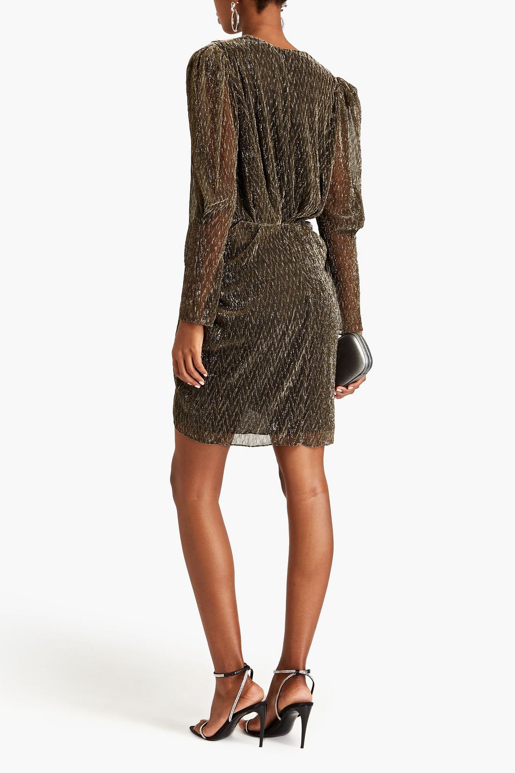 IRO Patia wrap-effect metallic jersey mini dress | THE OUTNET