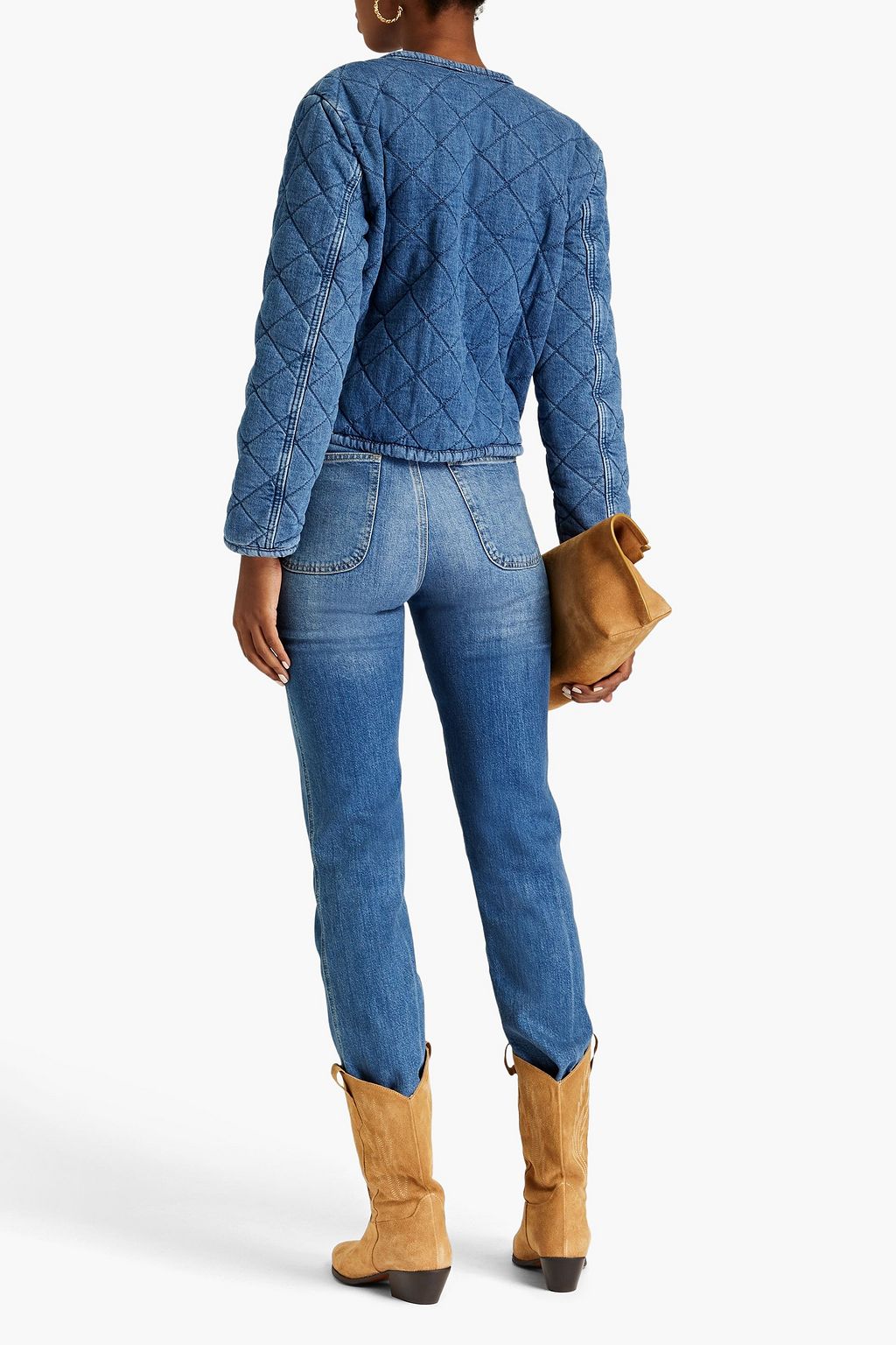 BA&SH Gibus quilted padded denim jacket | THE OUTNET