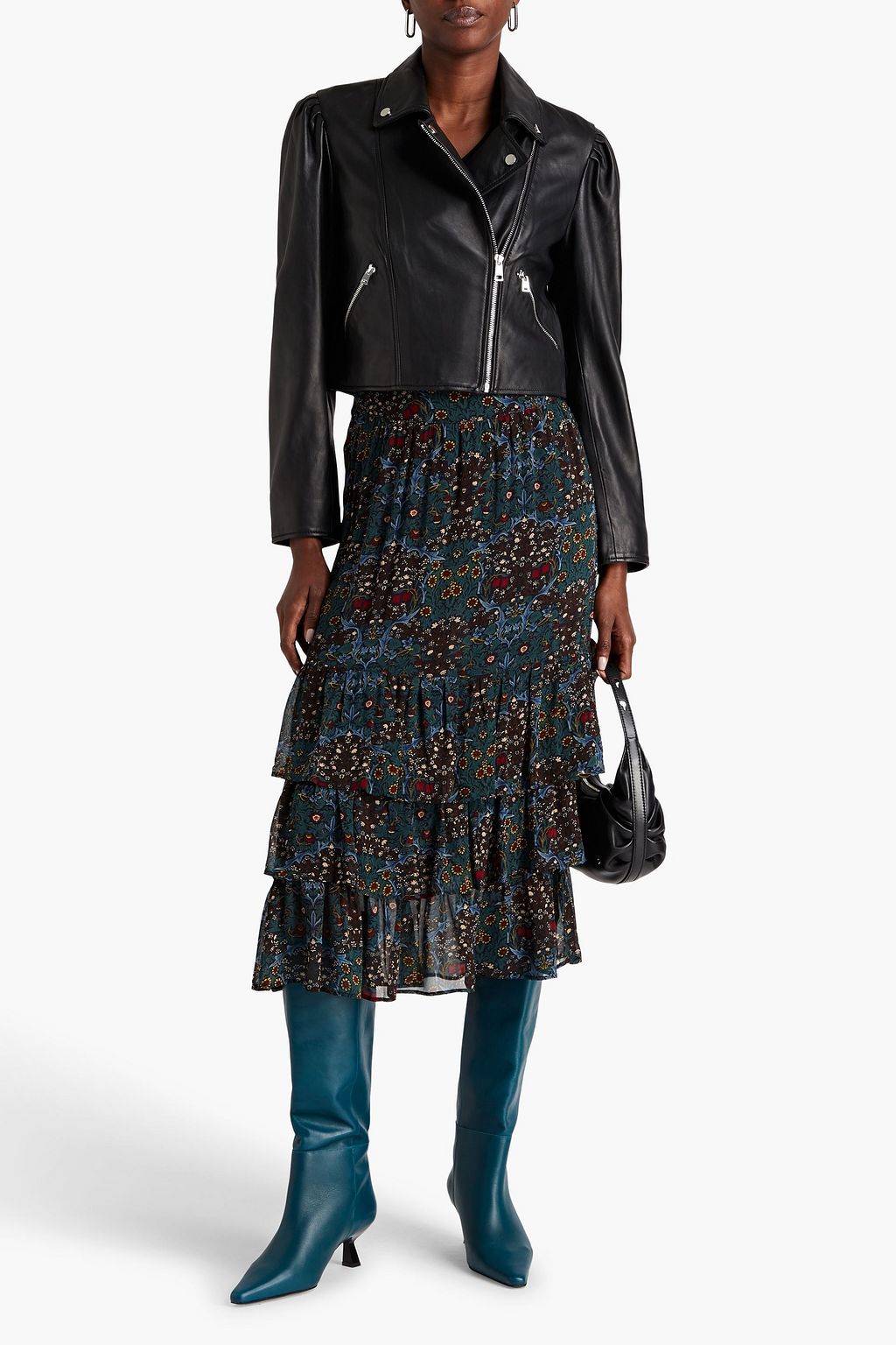 BA&SH Nelio cropped leather biker jacket | THE OUTNET