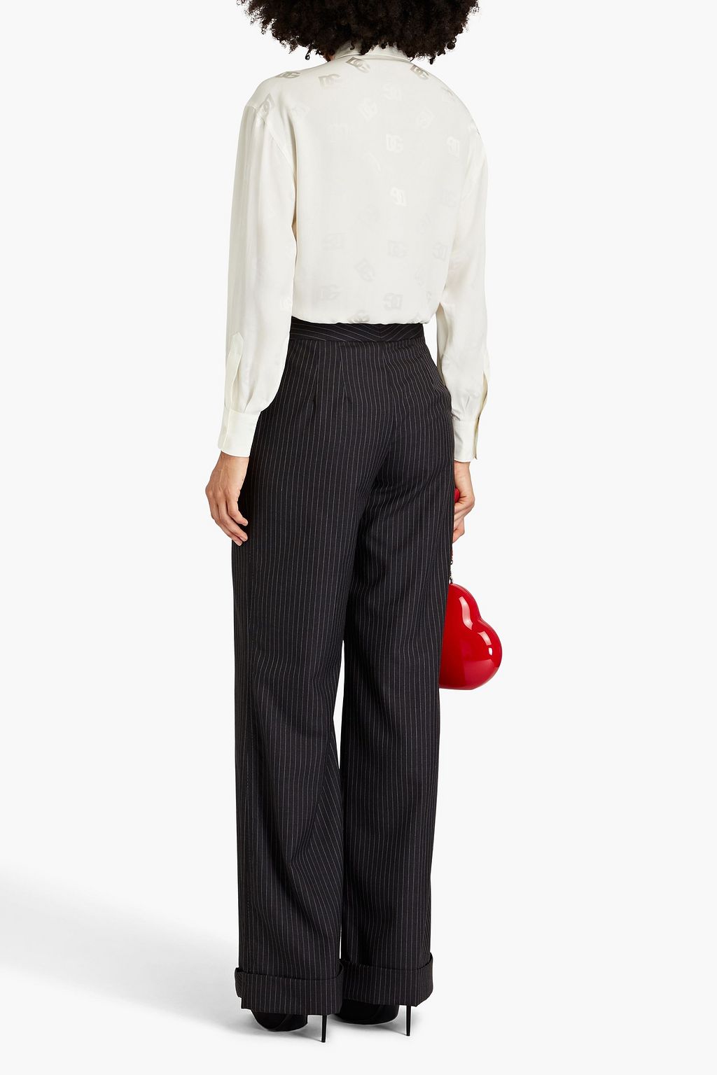 Dolce And Gabbana Monogram Silk Jacquard Shirt The Outnet