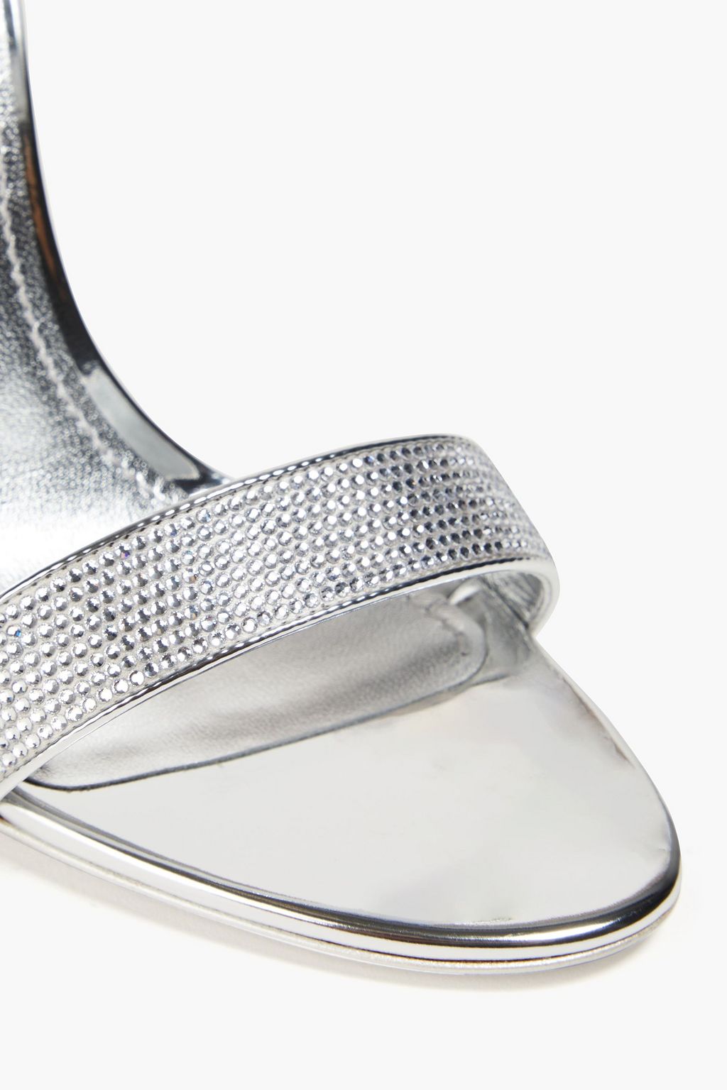 DOLCE&GABBANA Crystal-embellished mirrored-leather satin sandals | THE OUTNET