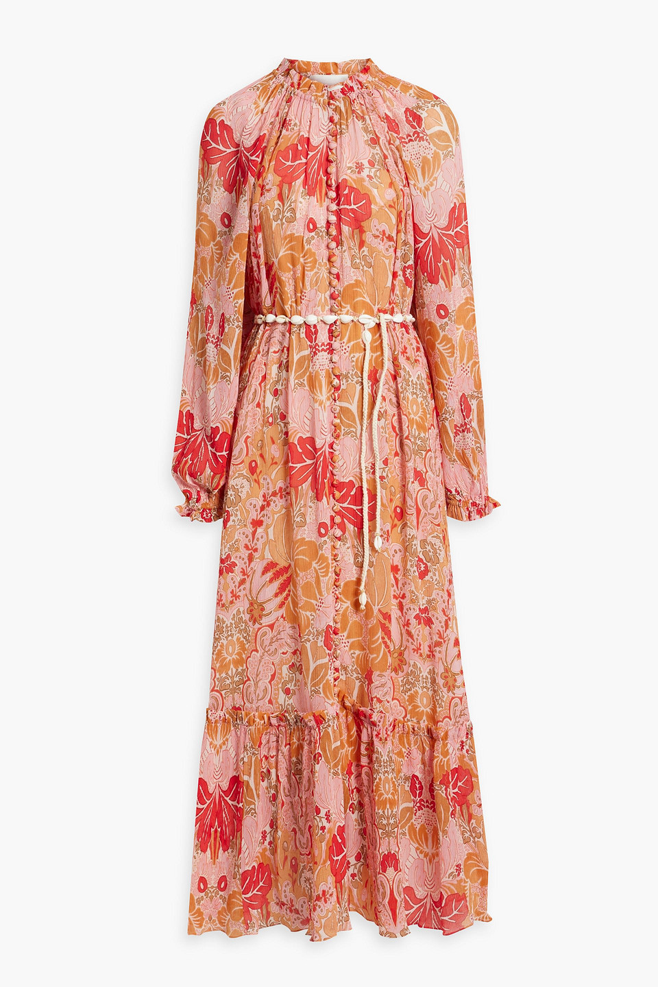 Zimmermann Net Sustain Pattie Belted Floral Print Cotton And Silk