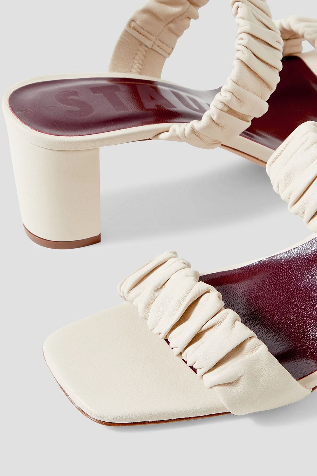 STAUD Ruched leather mules | THE OUTNET