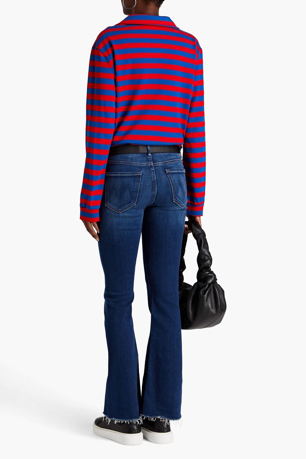 MOTHER Weekender frayed mid-rise flared jeans | THE OUTNET