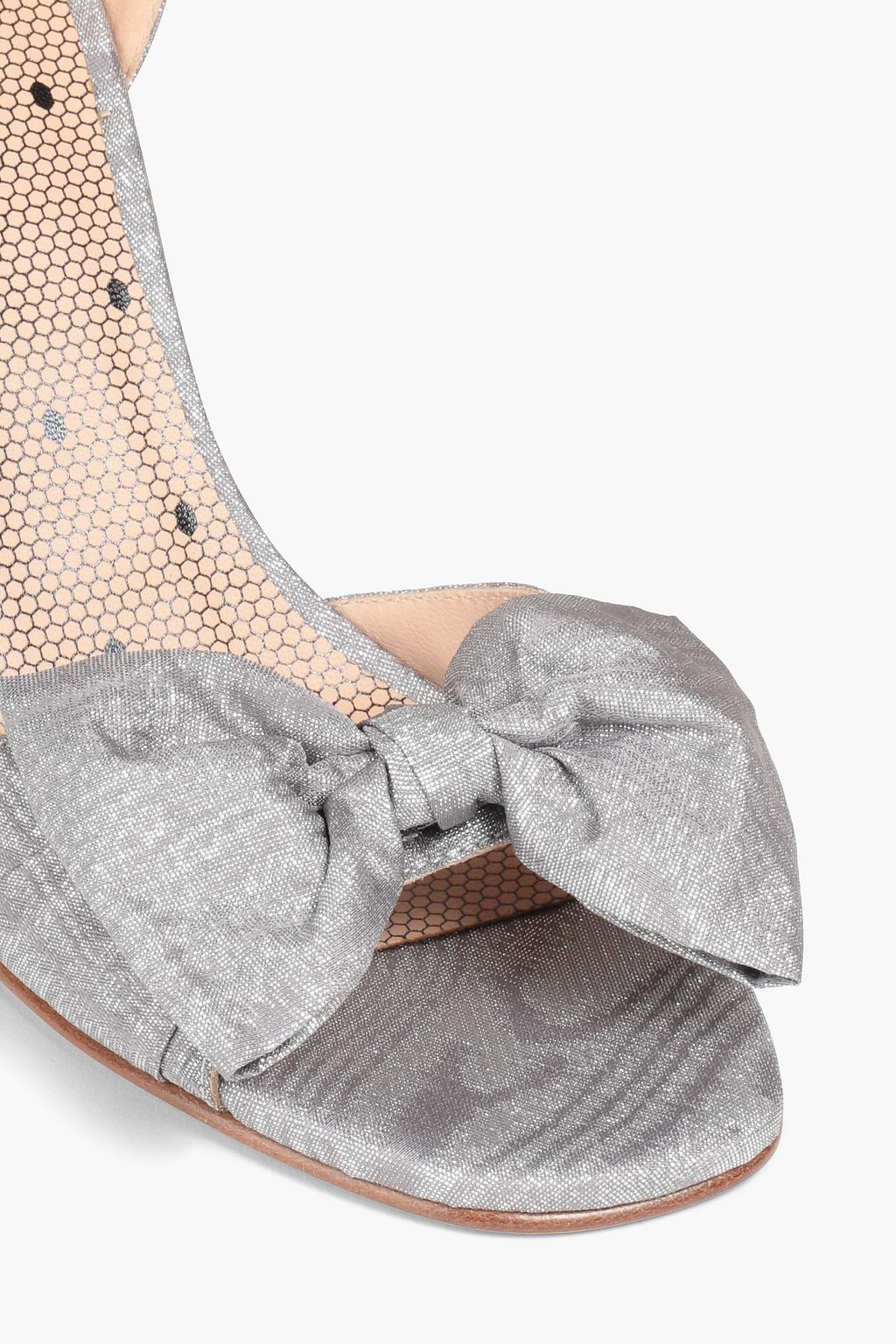 RED(V) Bow-embellished metallic moire sandals | THE OUTNET