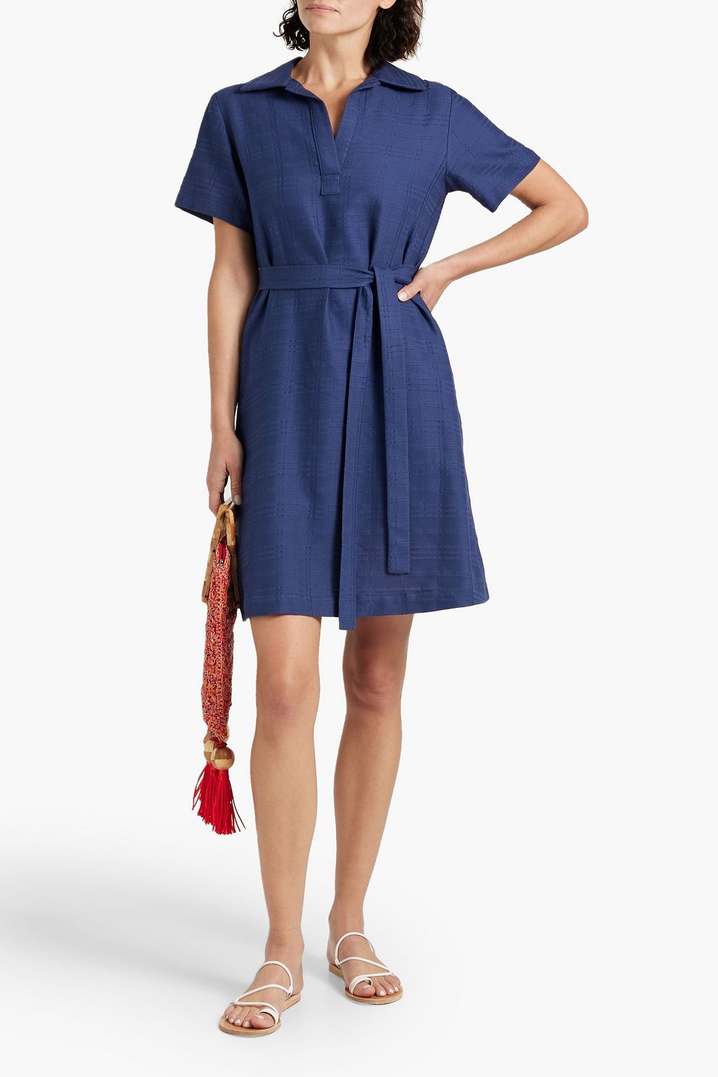 LISA MARIE FERNANDEZ Cotton-jacquard mini shirt dress | THE OUTNET
