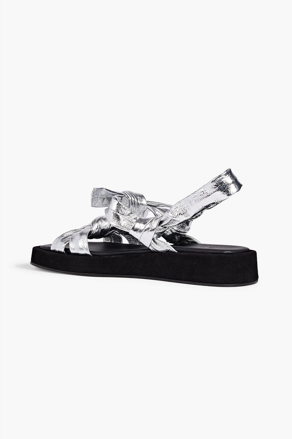 IRO Doofy metallic textured-leather slingback sandals | THE OUTNET
