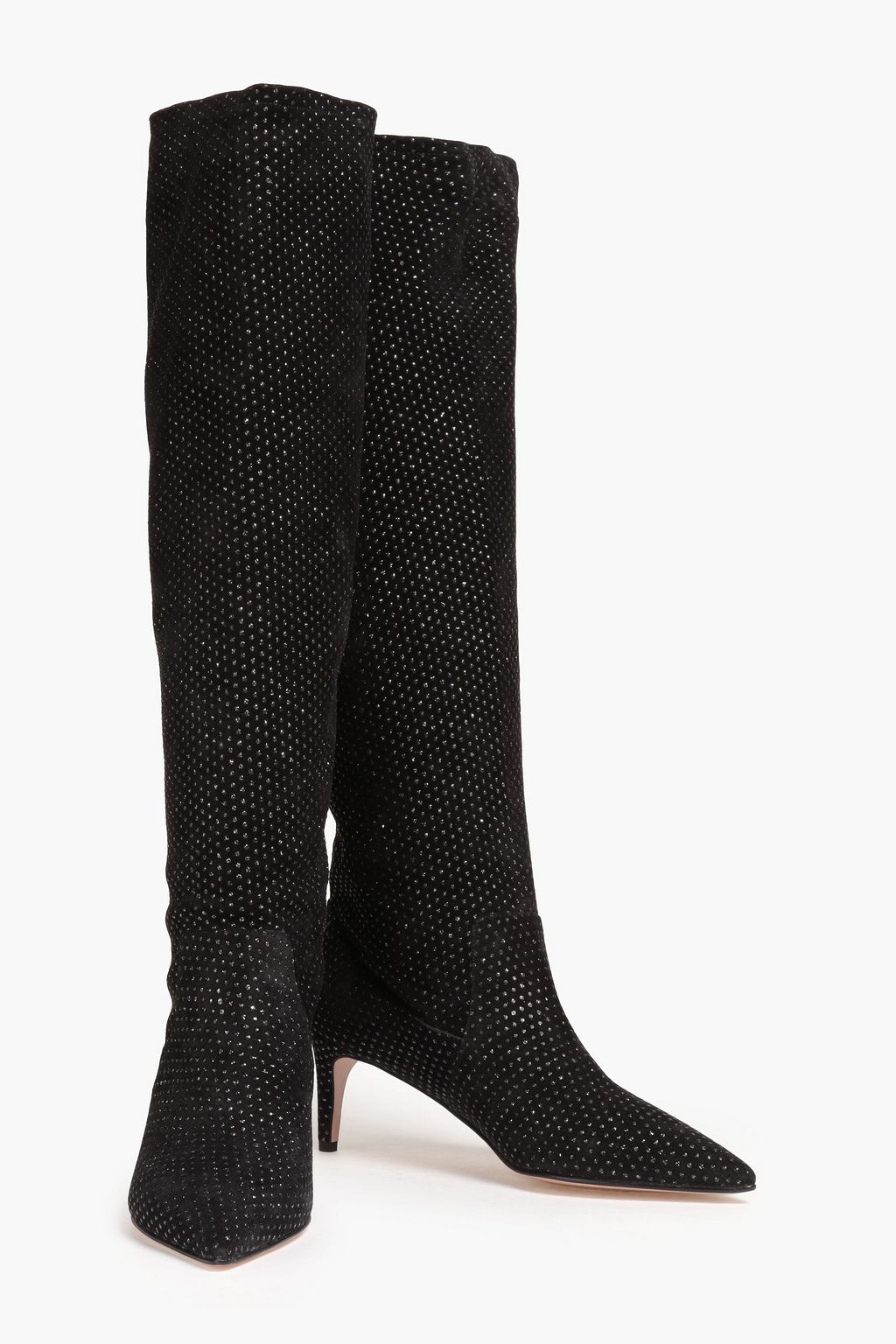 RED(V) Glittered suede knee boots | THE OUTNET