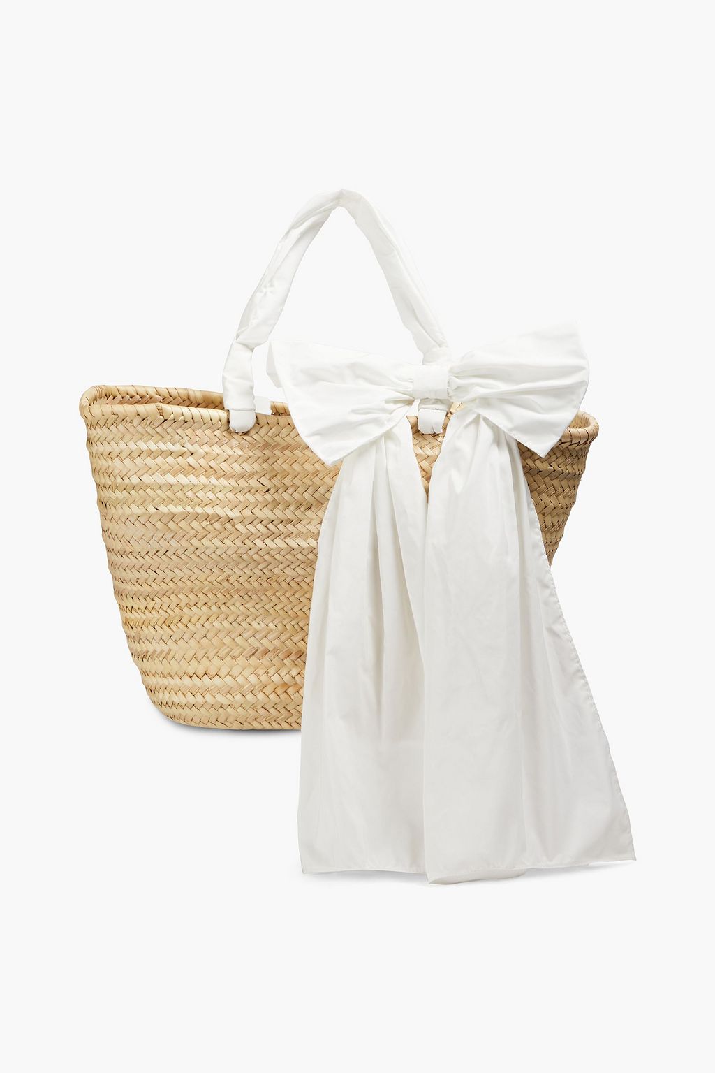 RED(V) Bow-embellished straw and taffeta tote | THE OUTNET