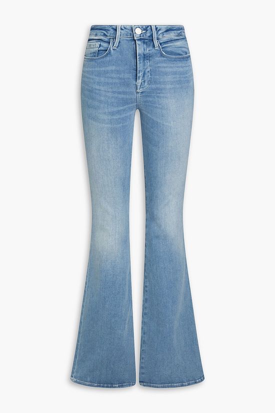 FRAME Le One Flare faded mid-rise flared jeans | THE OUTNET