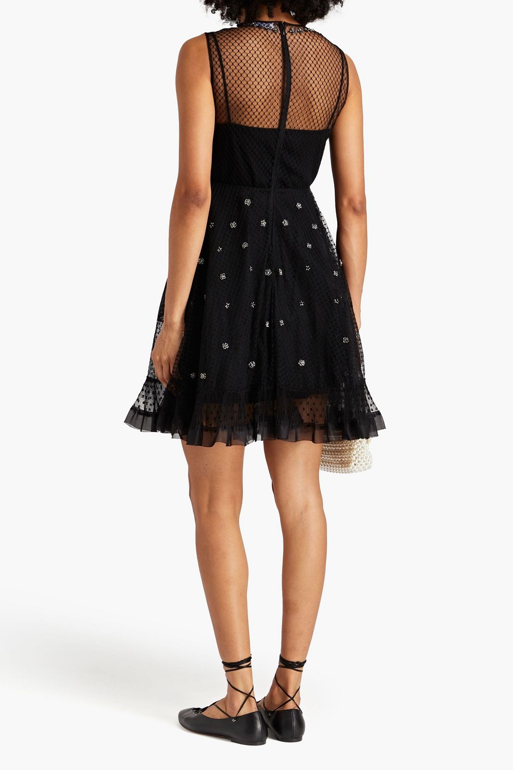 Redvalentino Embellished Point Desprit Mini Dress The Outnet