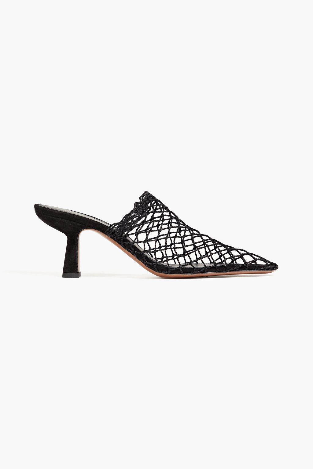 NEOUS Suede and fishnet mules | THE OUTNET