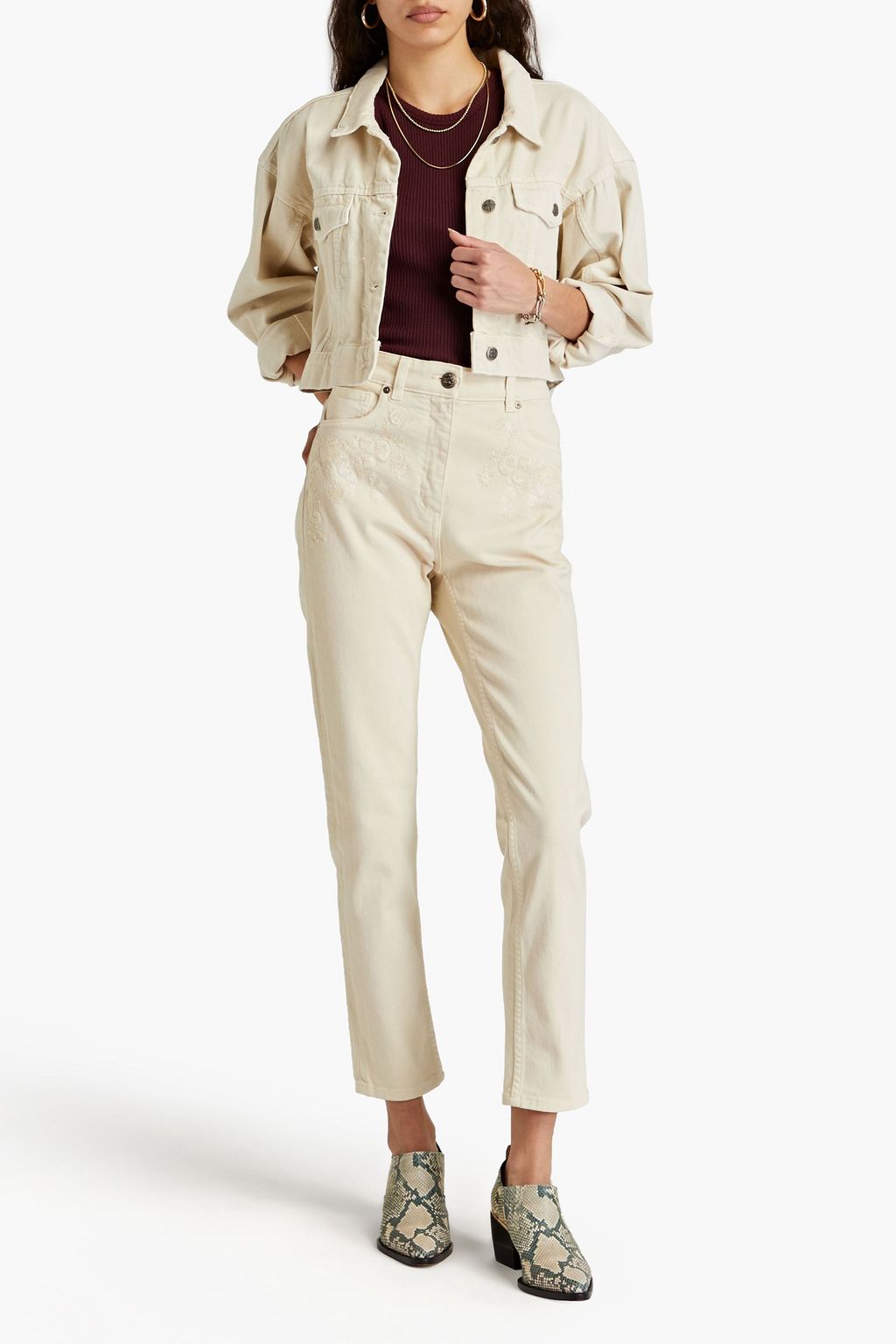 ETRO Embroidered high-rise straight-leg jeans | THE OUTNET