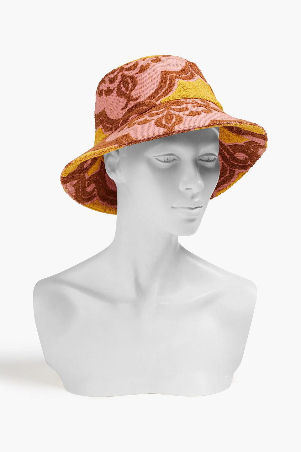 Zimmermann Printed Cotton-terry Bucket Hat In Pink | ModeSens