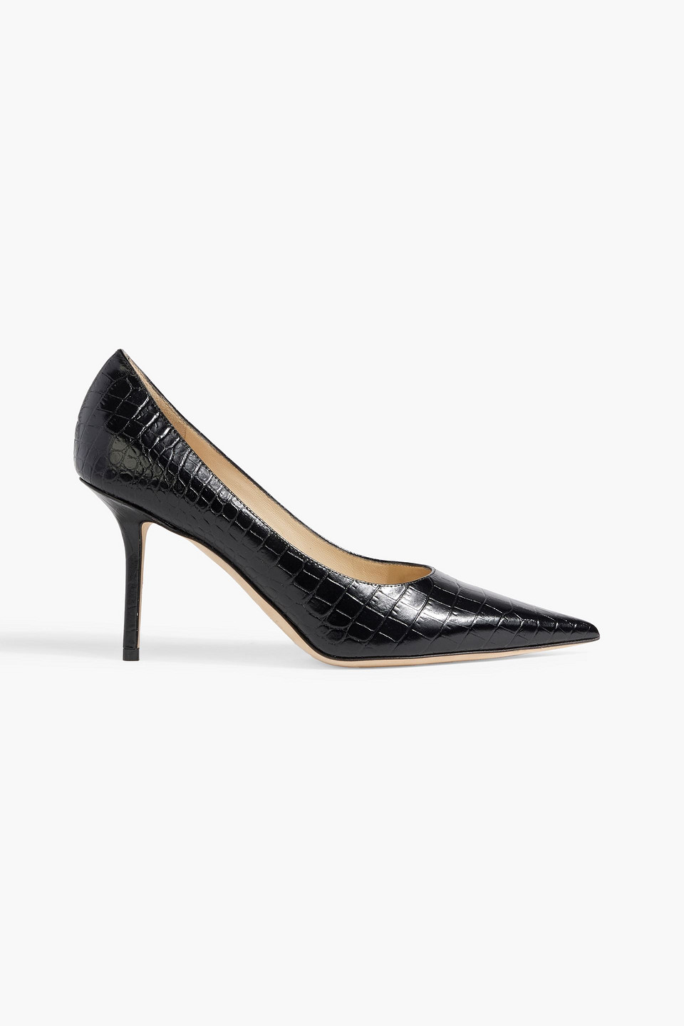 Jimmy Choo Love 85 Croc-effect Leather Pumps In Black | ModeSens