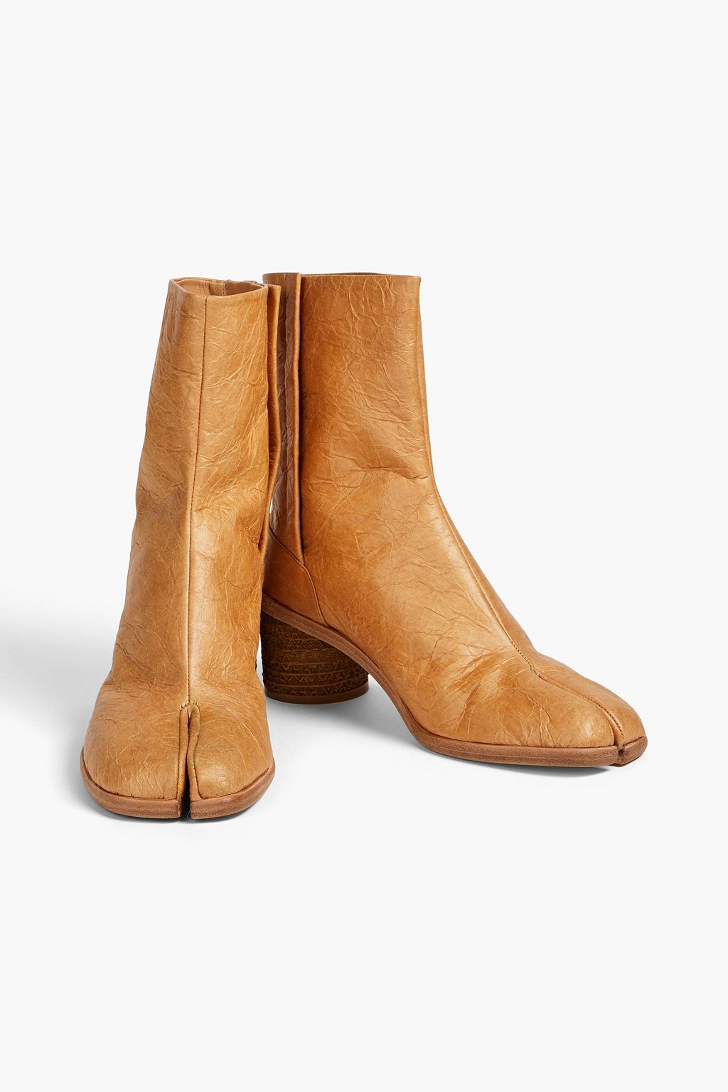 MAISON MARGIELA Split-toe crinkled faux leather boots | THE OUTNET