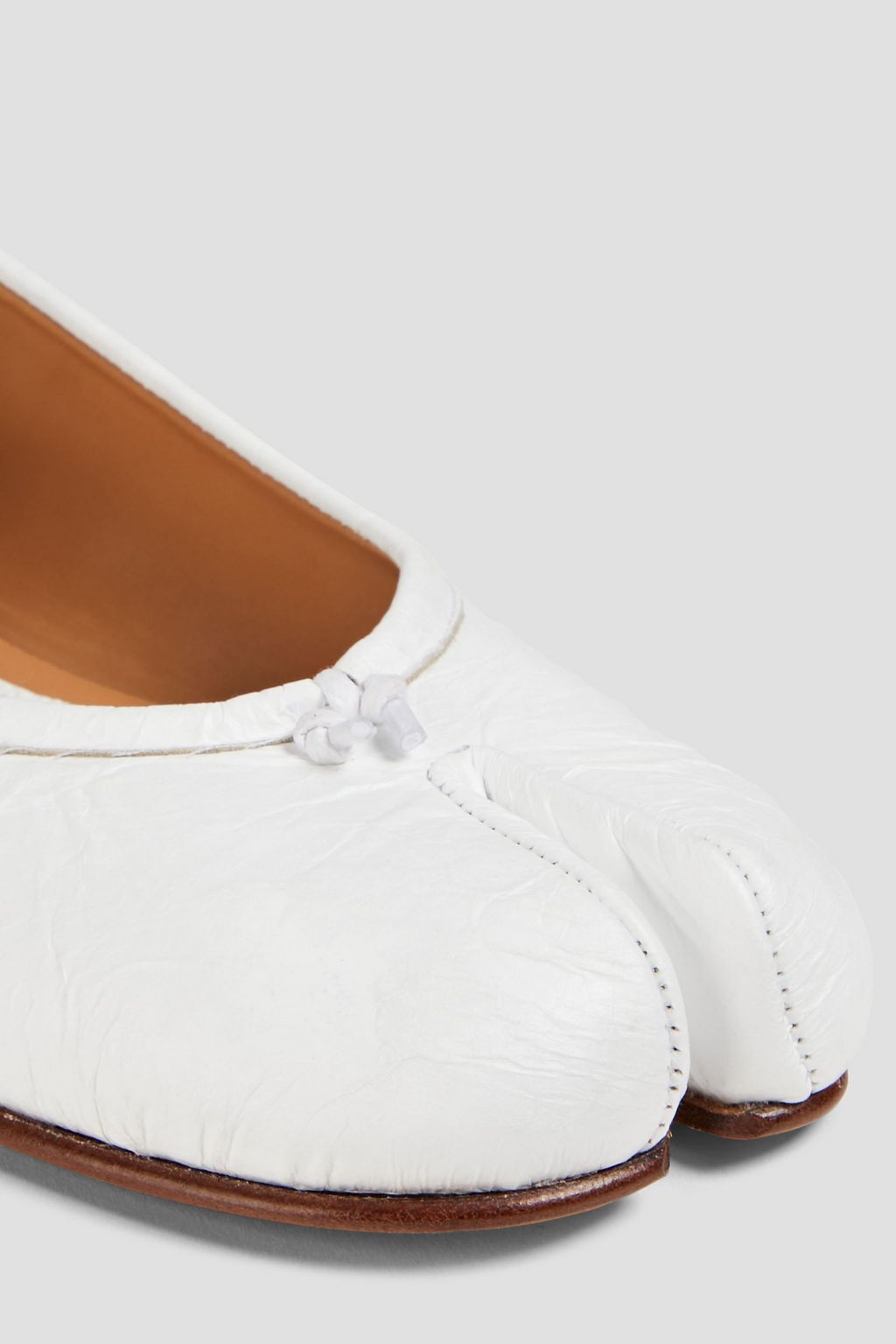 MAISON MARGIELA Tabi split-toe crinkled faux leather ballet flats | THE ...