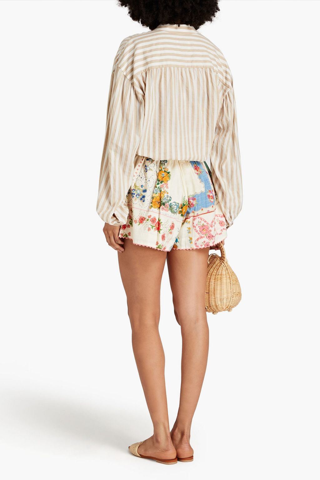 ZIMMERMANN Clover patchwork floral-print cotton-voile shorts | THE OUTNET