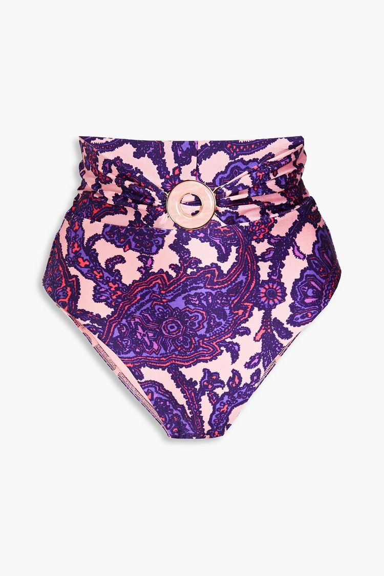 ZIMMERMANN Tiggy embellished paisley-print high-rise bikini briefs ...