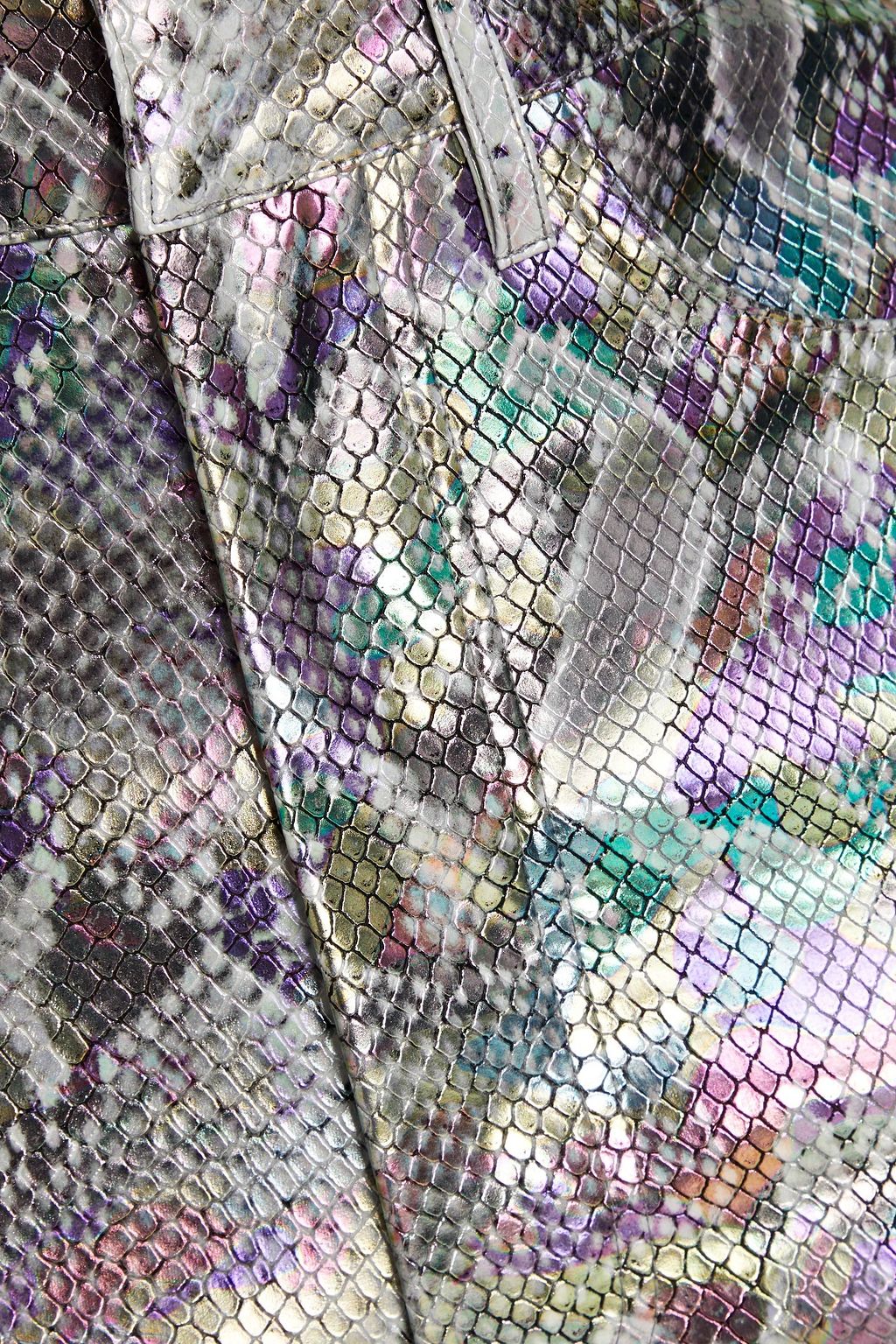 ROTATE BIRGER CHRISTENSEN Metallic faux snake-effect leather straight ...