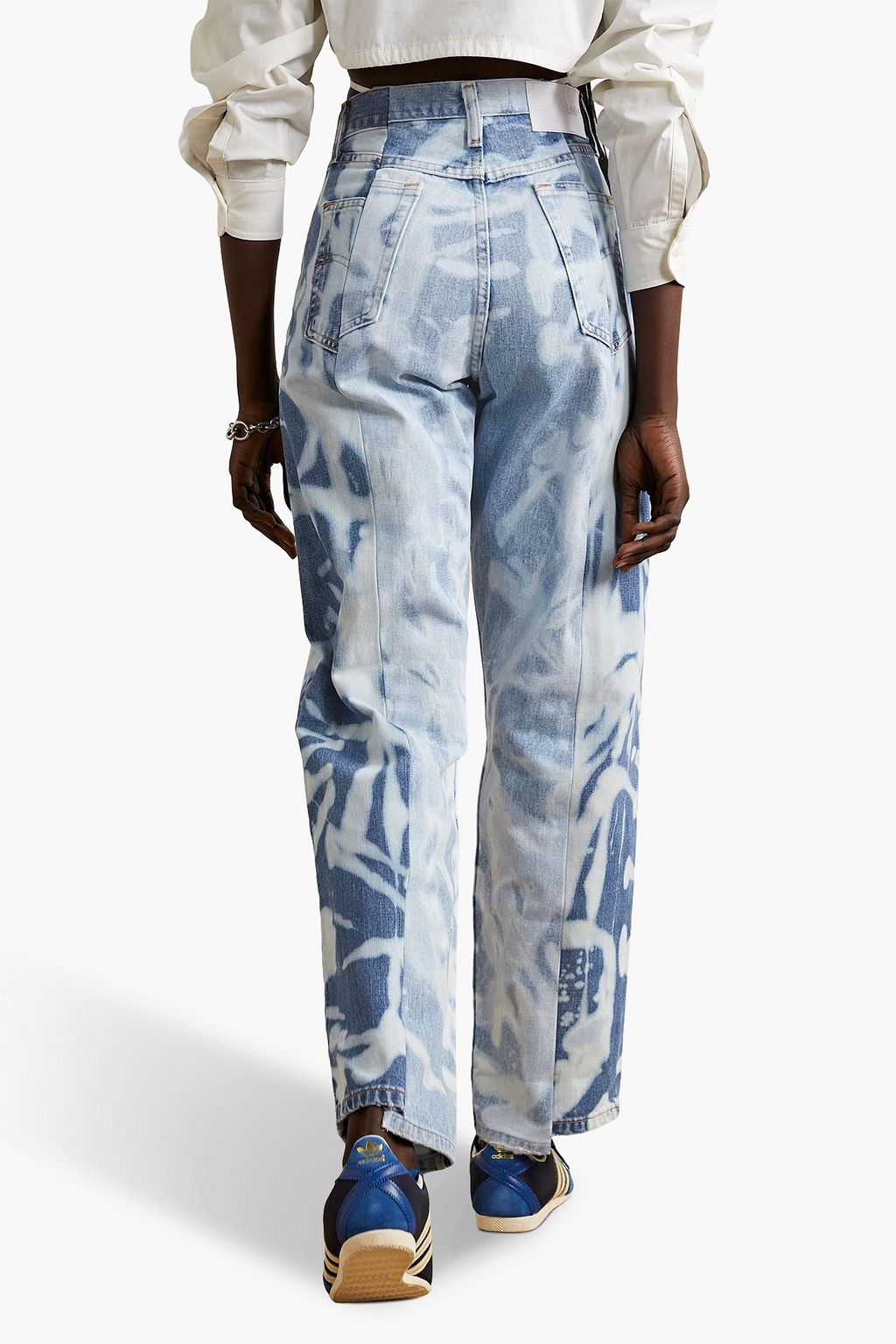 E.L.V. DENIM Bleached patchwork boyfriend jeans | THE OUTNET