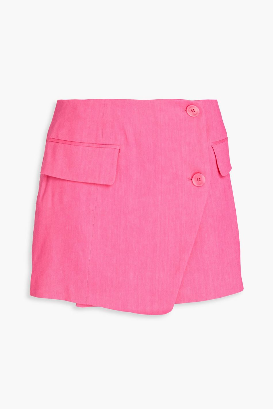 FRAME Linen-blend mini wrap skirt | THE OUTNET