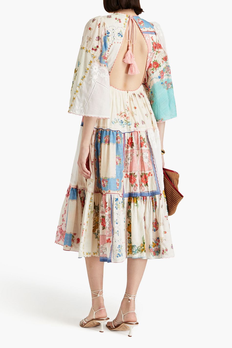 ZIMMERMANN Tiered floral-print cotton midi dress | THE OUTNET