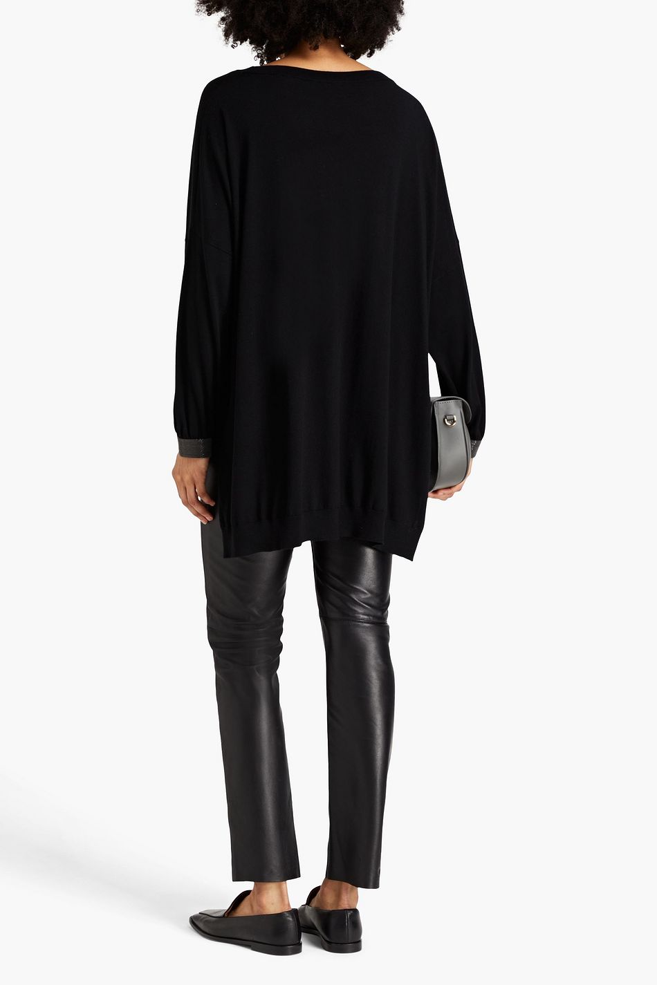 Brunello Cucinelli Bead Embellished Wool And Cashmere Blend Sweater