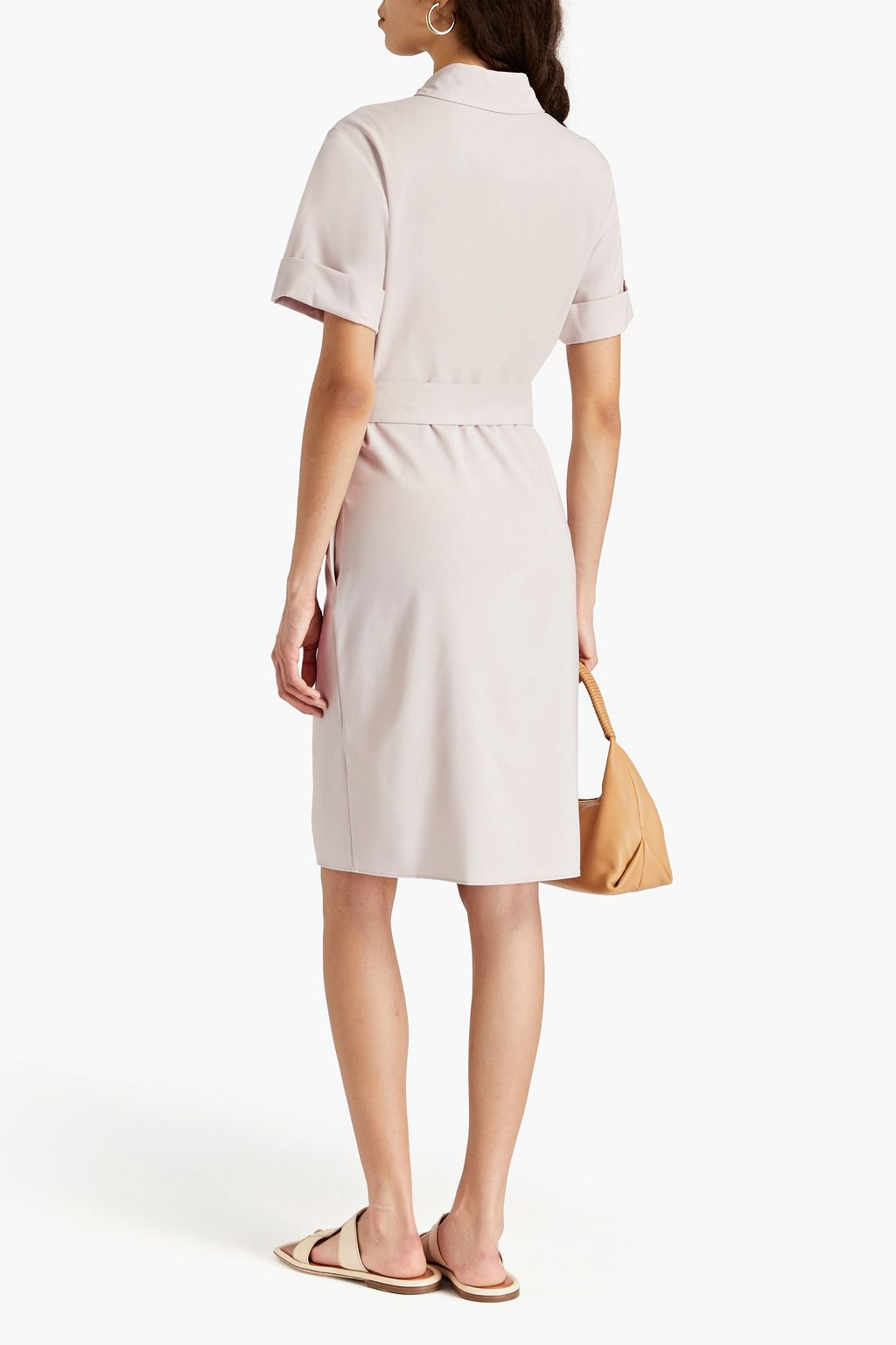THEORY Belted wool-blend dress | THE OUTNET