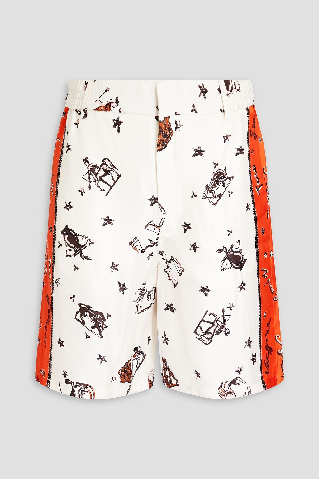 FENDI Printed silk-twill chino shorts | THE OUTNET